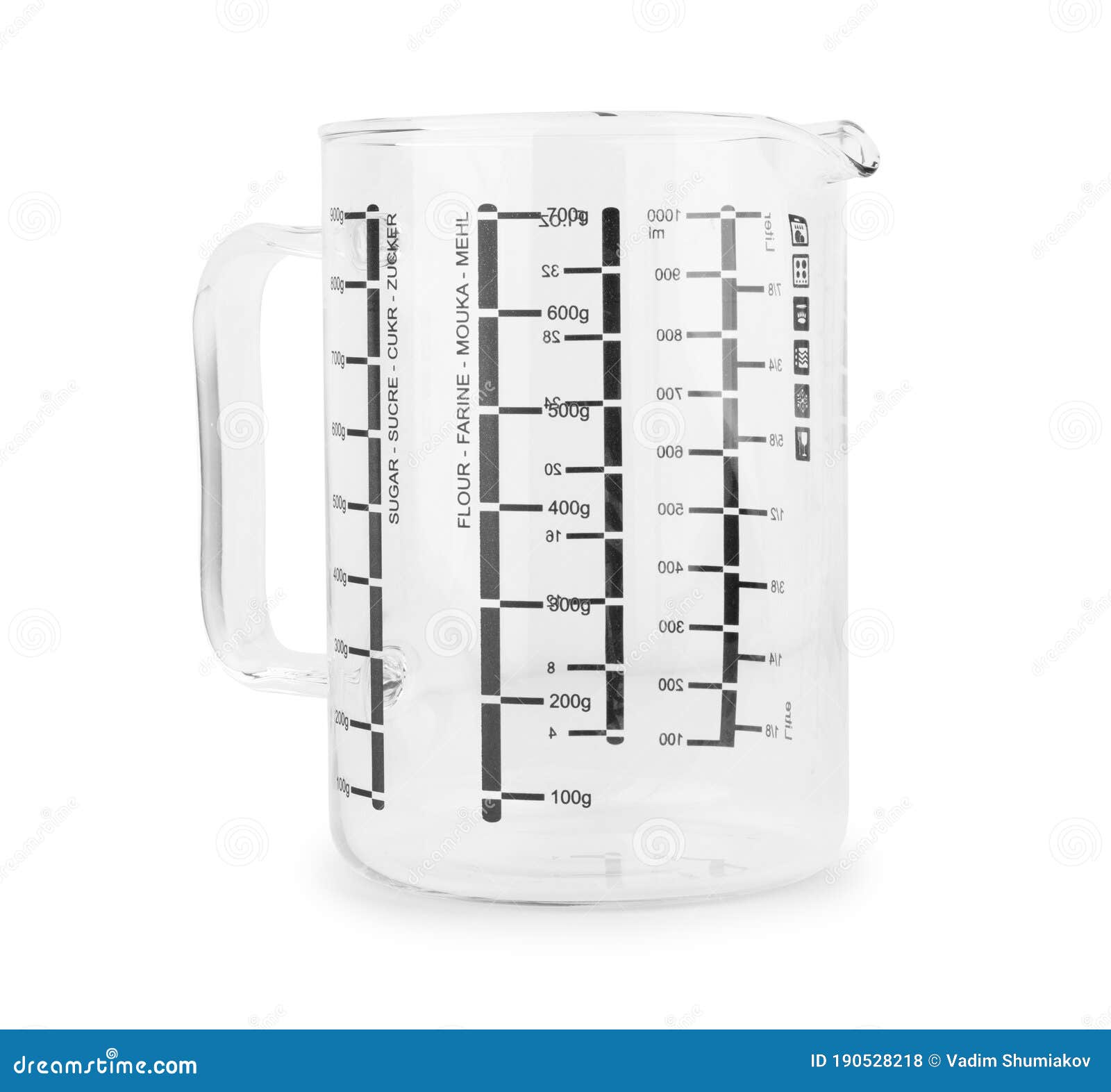Empty Measuring Cup Isolated on White Background Stock Photo - Image of ...