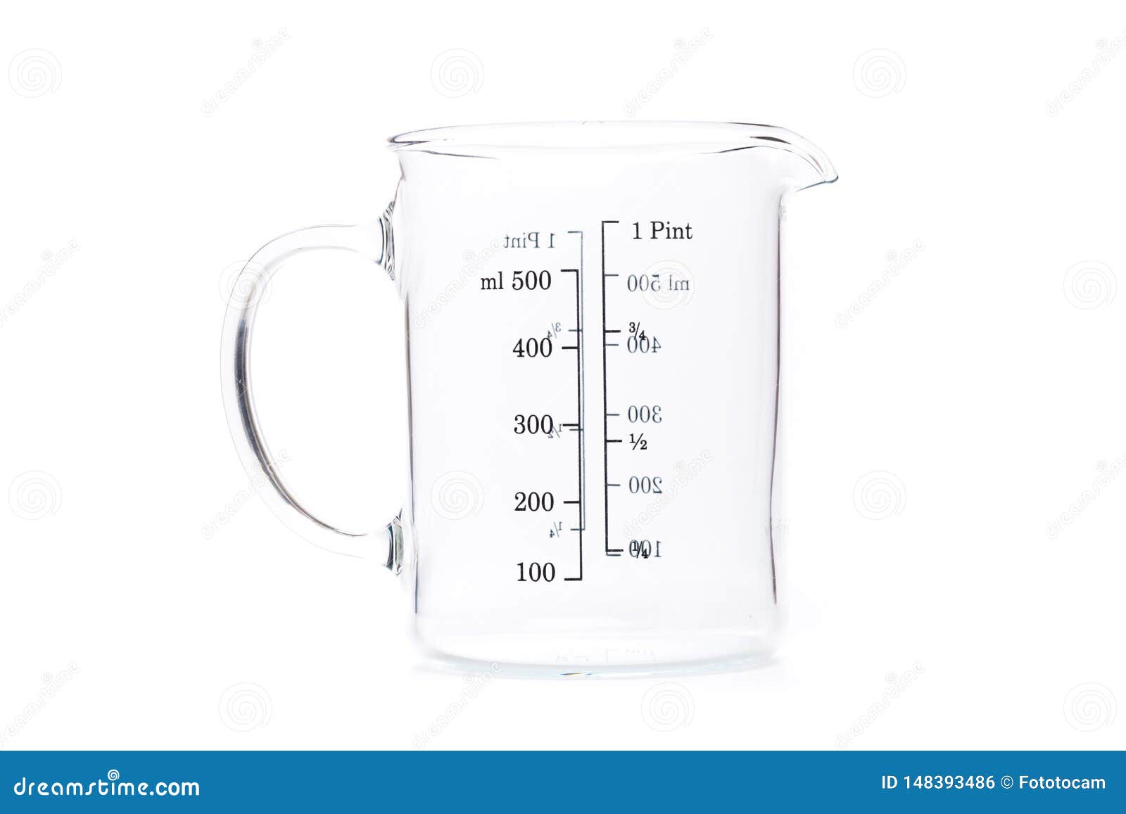 Empty Measuring Cup Isolated on White Background Stock Photo - Image of ...