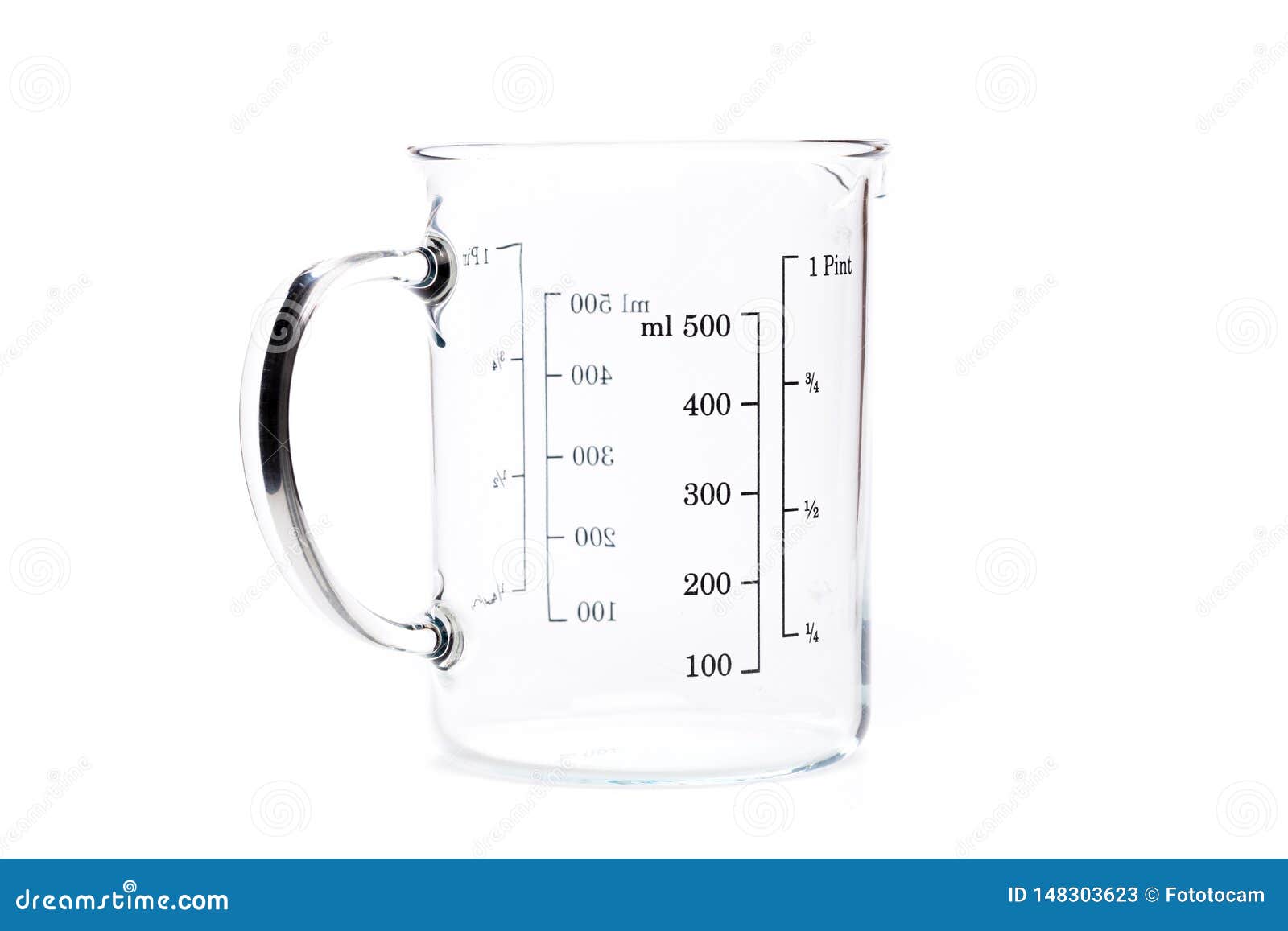 Empty Measuring Cup Isolated on White Background Stock Image - Image of ...