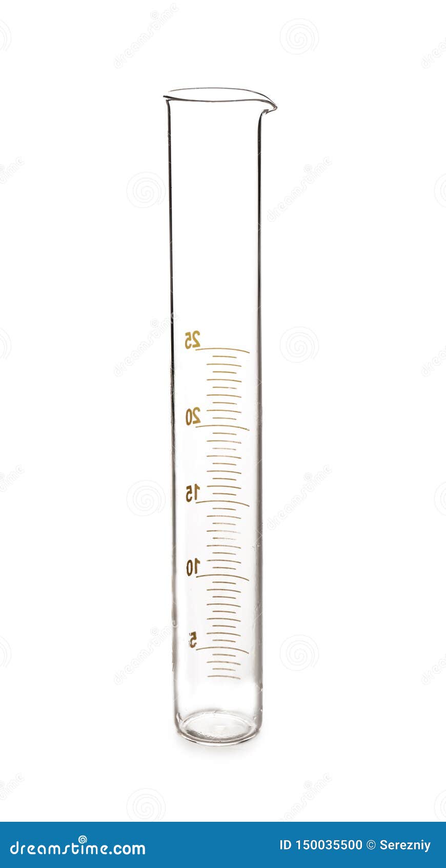 Empty Measuring Tube on White Background Stock Photo - Image of ...