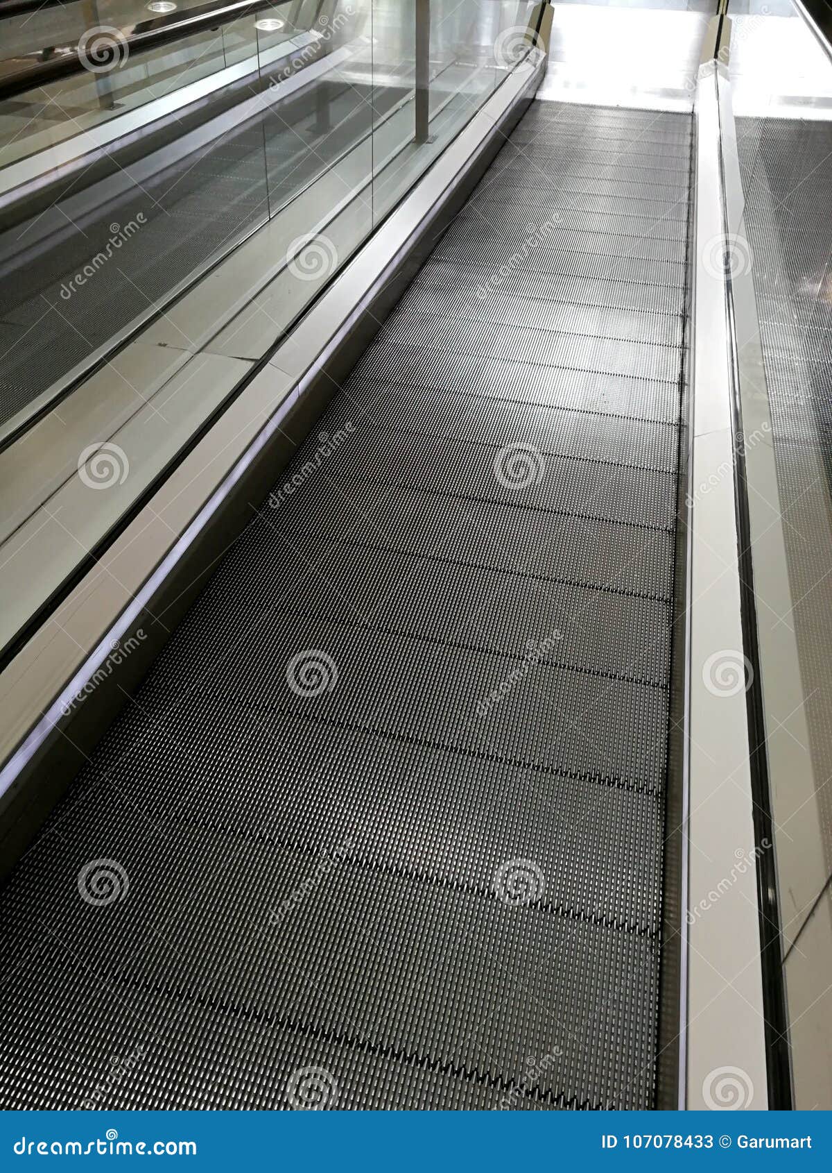 Empty Mechanical Escalators Ramp Stock Image - Image of abstract ...