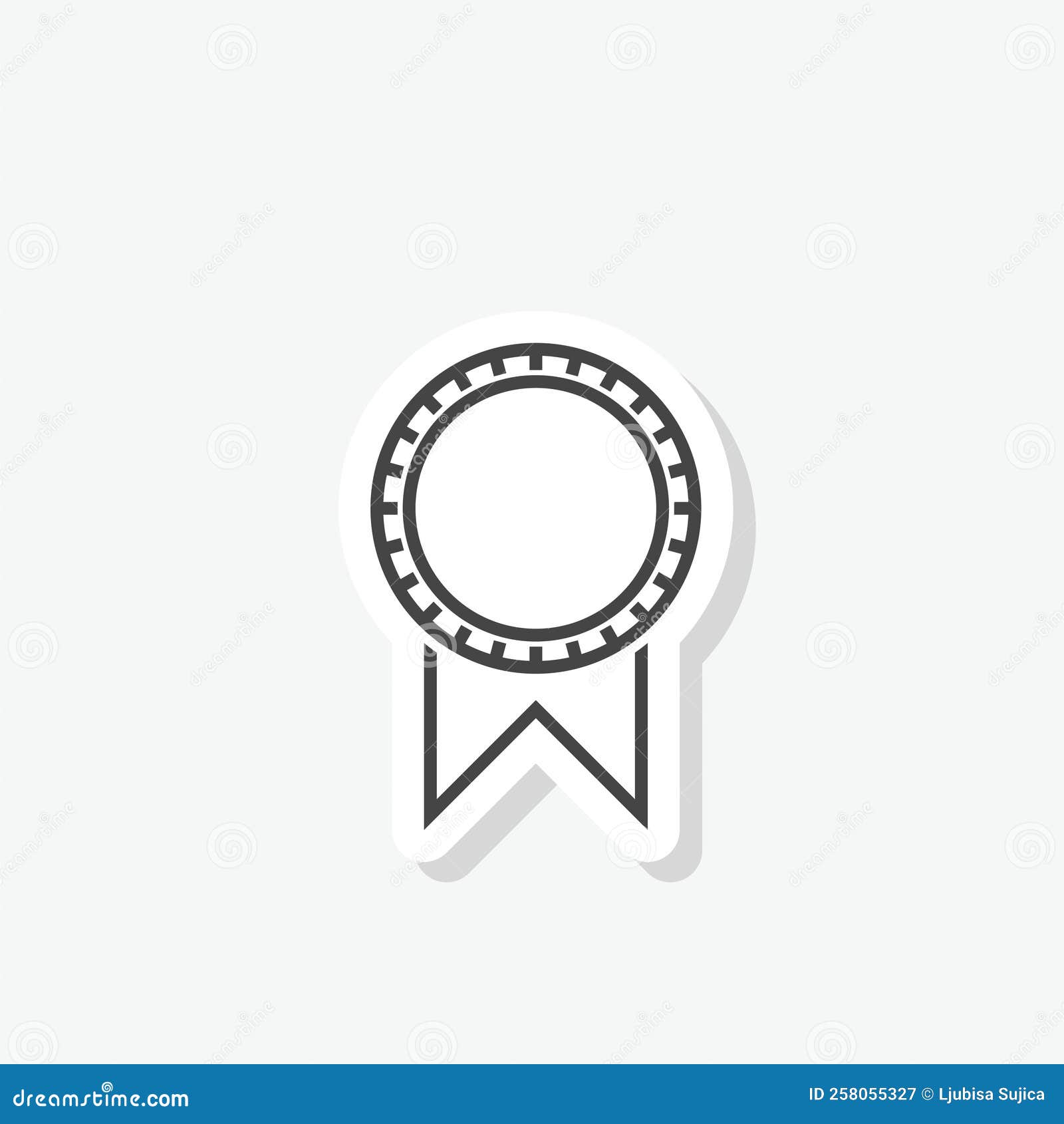 Empty Medals for Game Design Sticker Isolated on White Background Stock ...