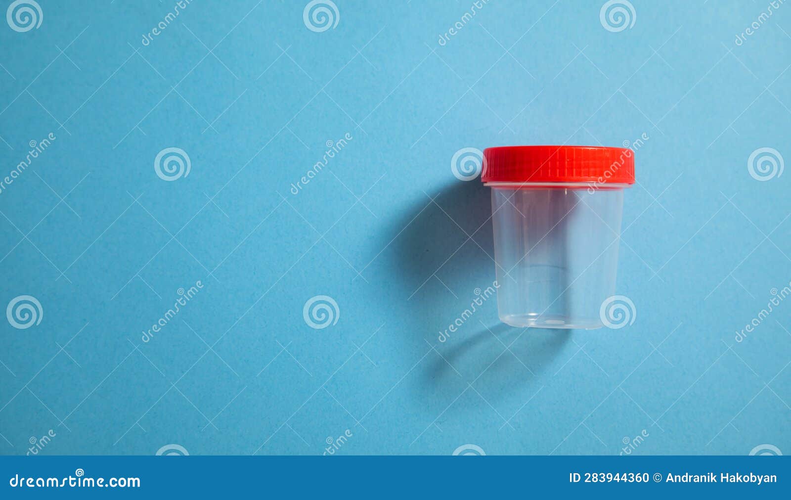 Empty Medical Container on the Blue Background Stock Photo - Image of ...