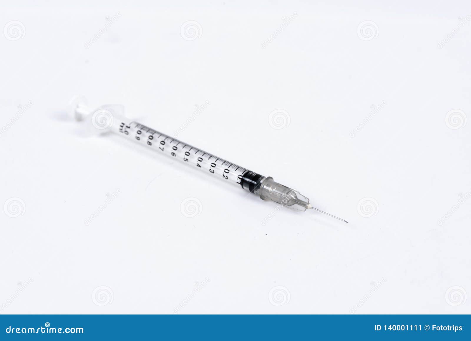 Empty Medical Syringe Needle on White Background Stock Image - Image of ...