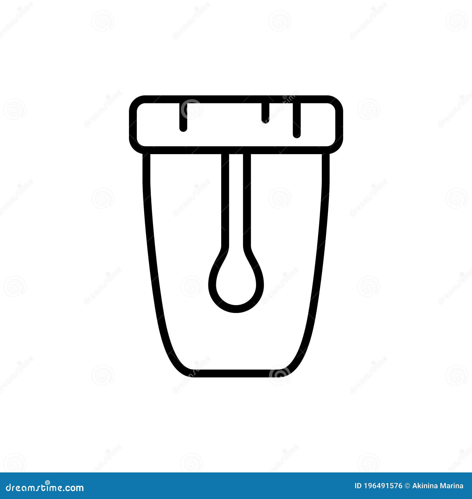 Empty Medical Test Jar. Linear Icon of Universal Container with Spatula ...