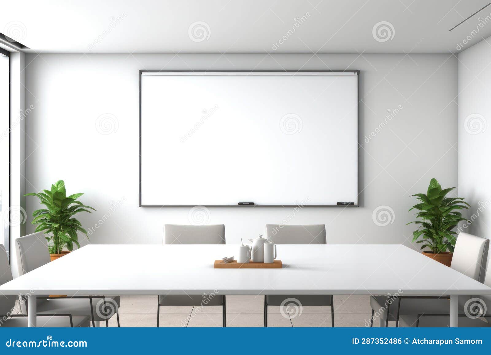 Empty Meeting Room Conference with Chair Table and White Board ...