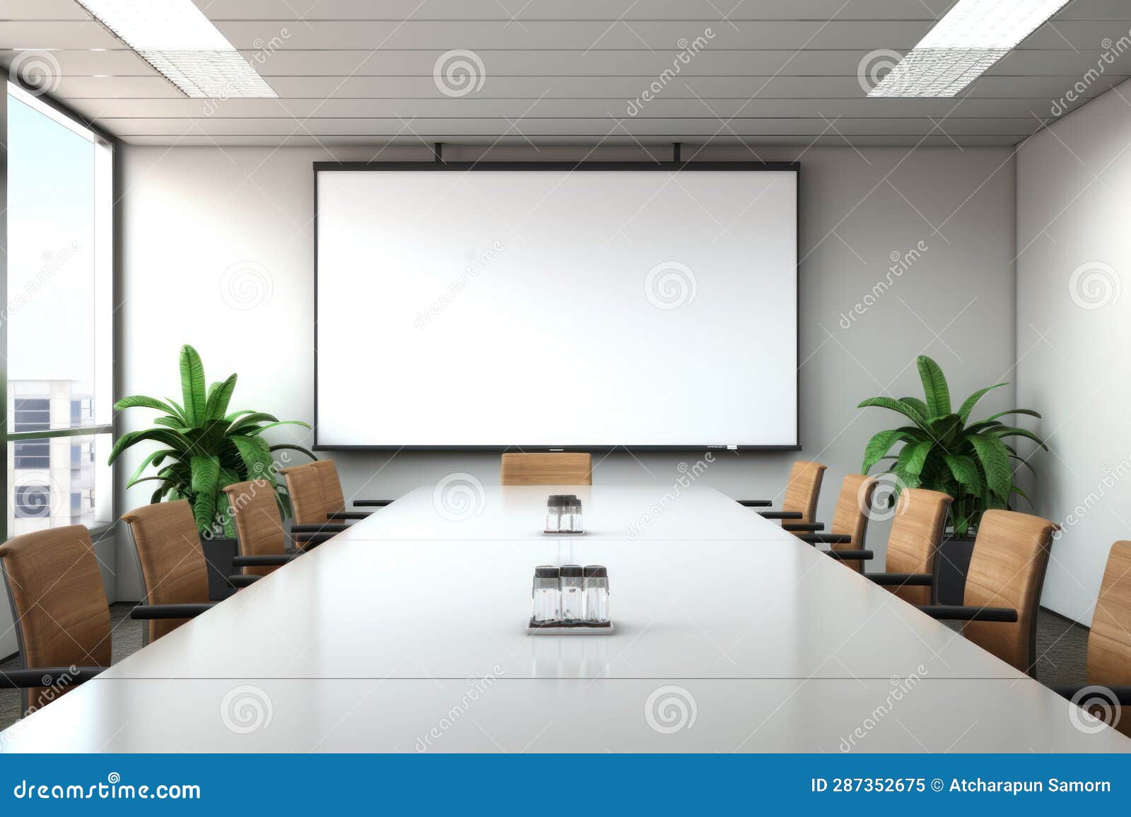 Empty Meeting Room Conference with Chair Table and White Board ...