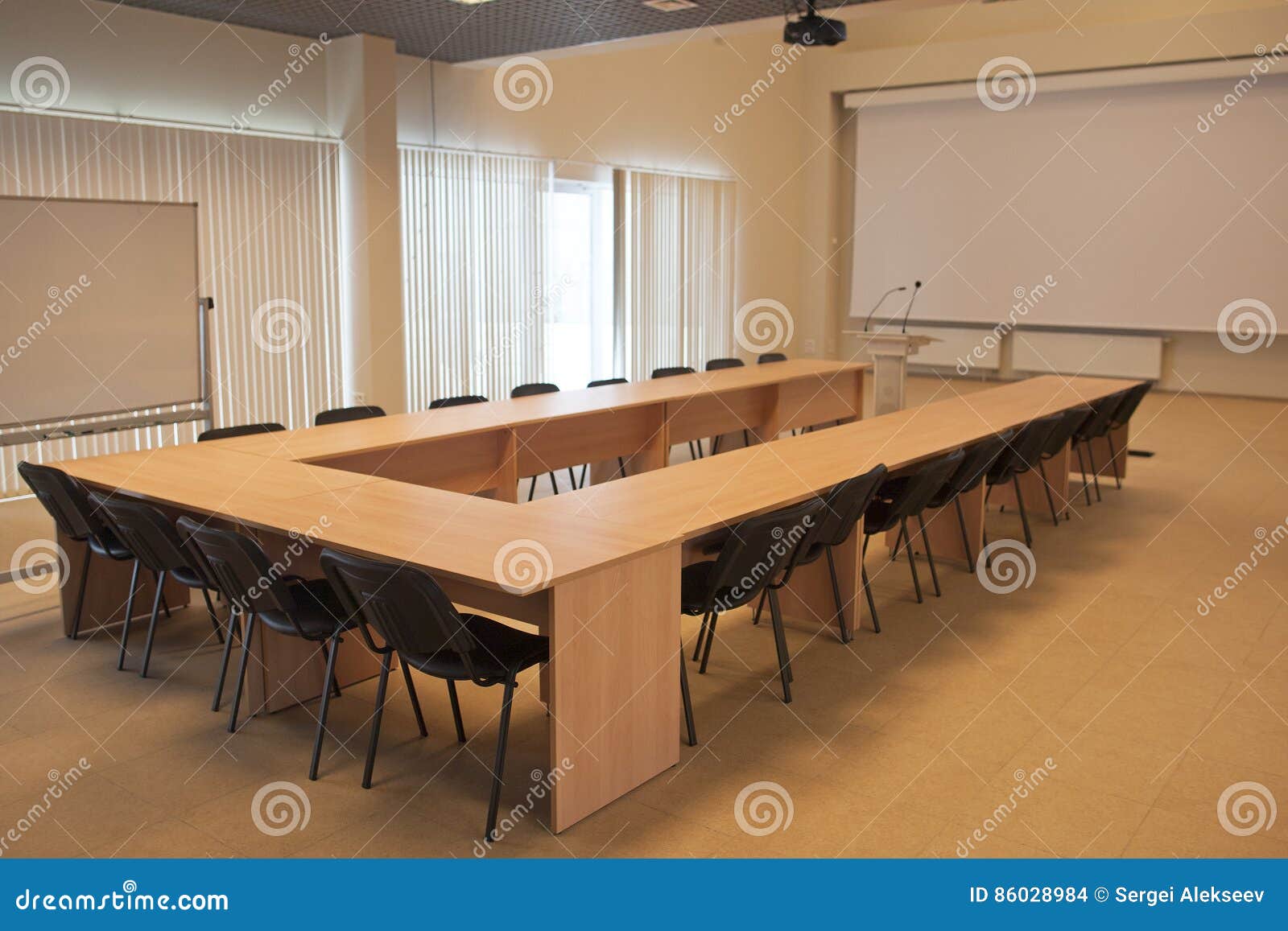An empty meeting room. stock photo. Image of tribune - 86028984
