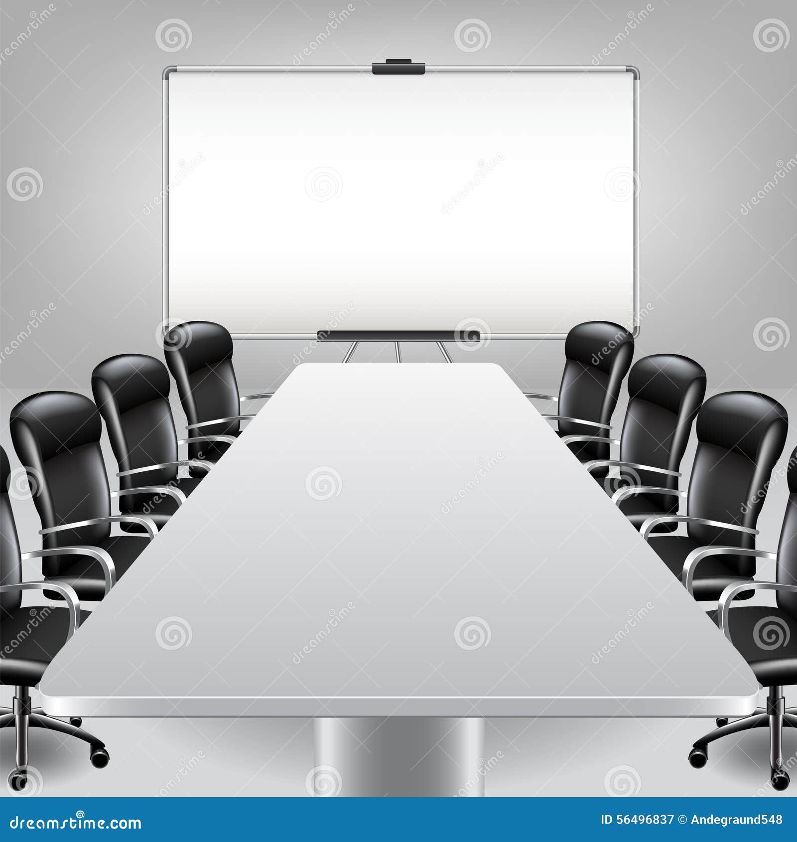 Empty Meeting Room and Presentation Board Vector Stock Vector ...