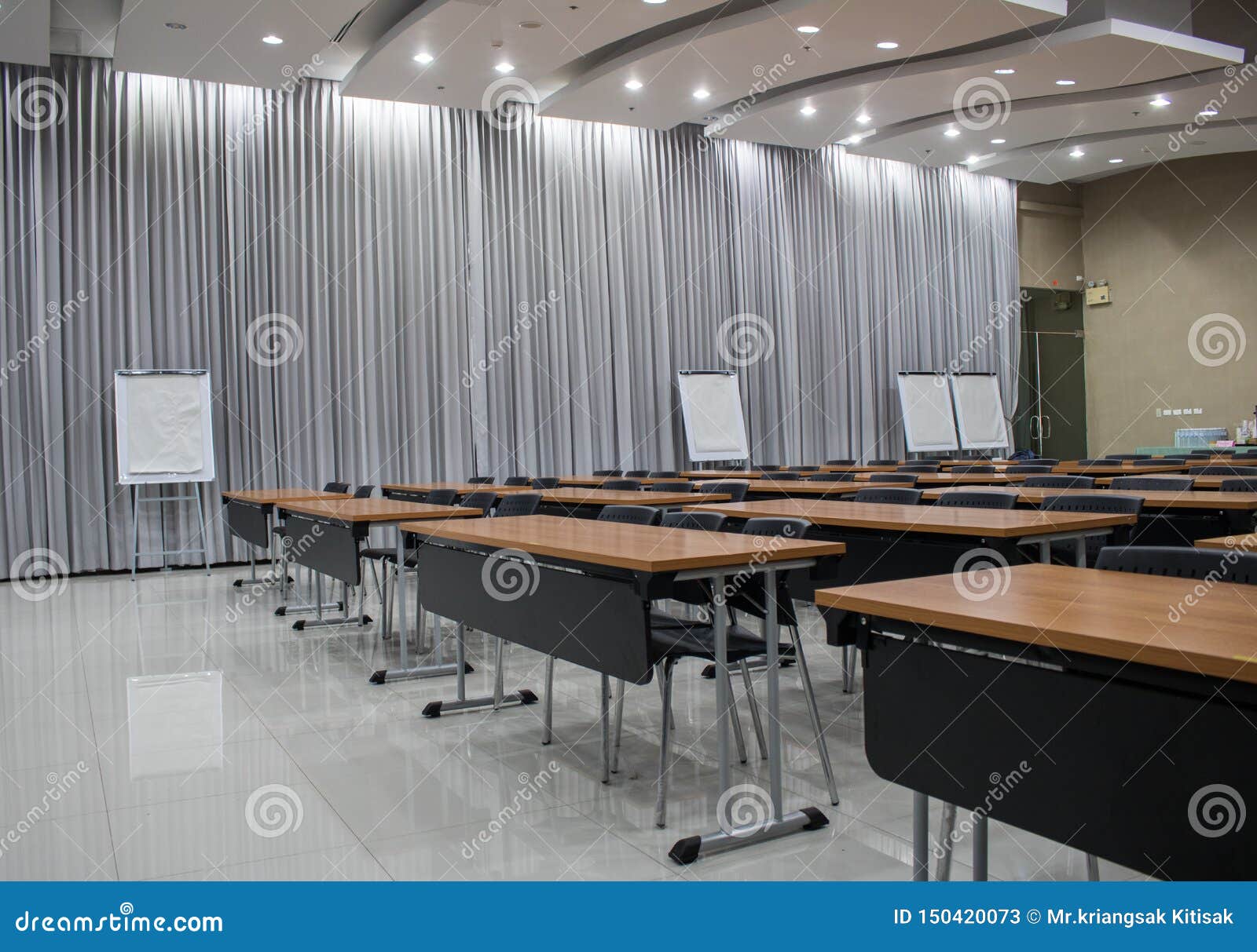 Empty Meeting Room and White Board for Comment Stock Image - Image of ...