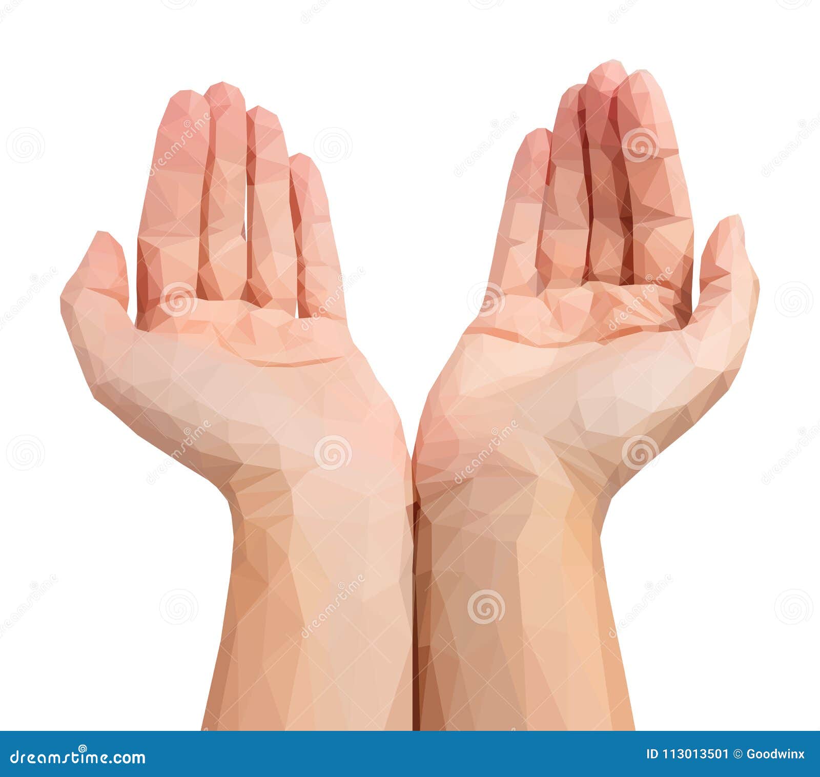 Hands Cupped Together. Sketch Vector Illustration Isolated On White ...