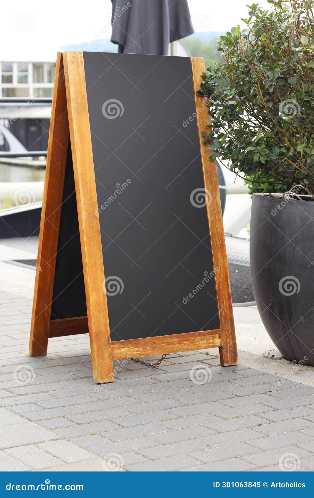 Empty Menu Board on a Street, Blank Sandwich Board Restaurant or Cafe ...