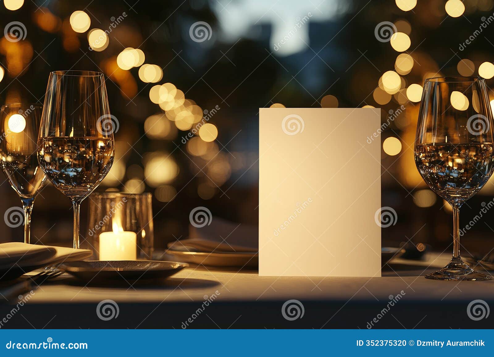 Empty Menu in a High-end Restaurant with Sophisticated Table ...