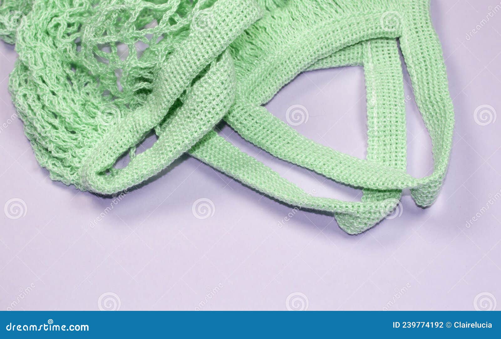 Empty Mesh Bag on Pink Background, Top View. Space for Text, Eco ...