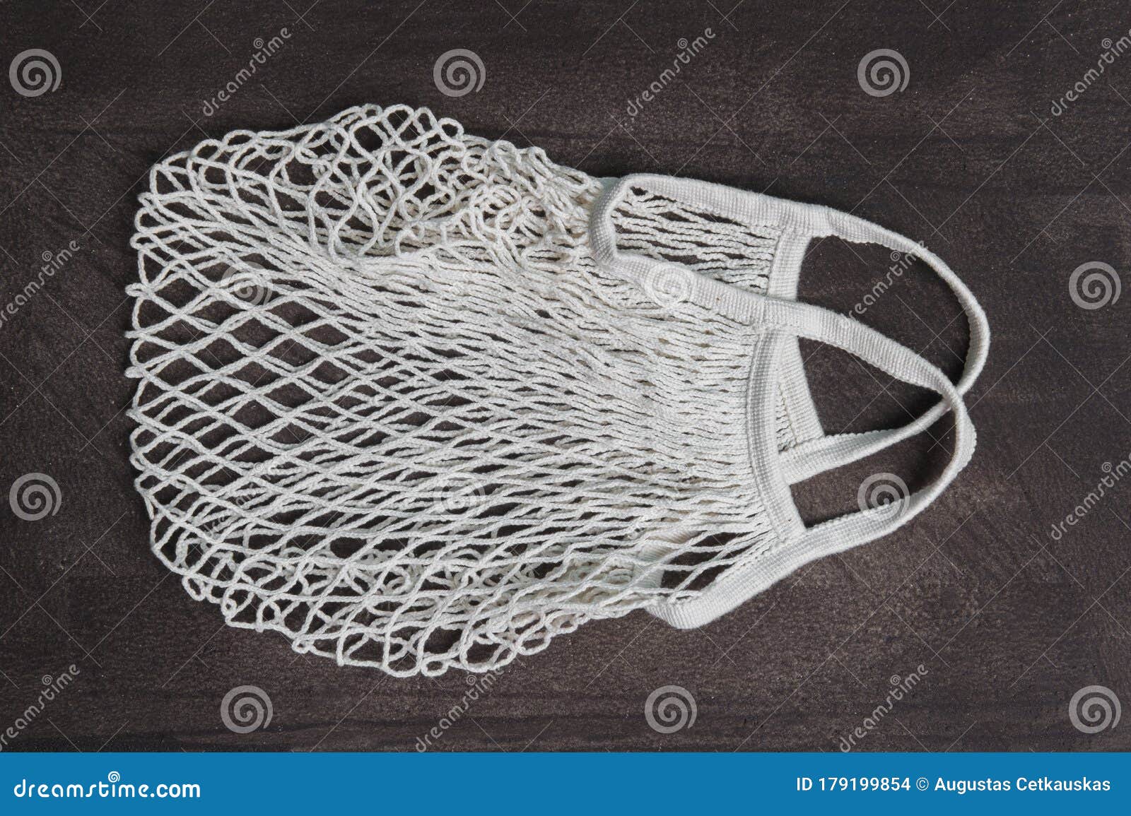 Empty Mesh Bag for Shopping on a Grey Background. Zero Waste Shopping ...