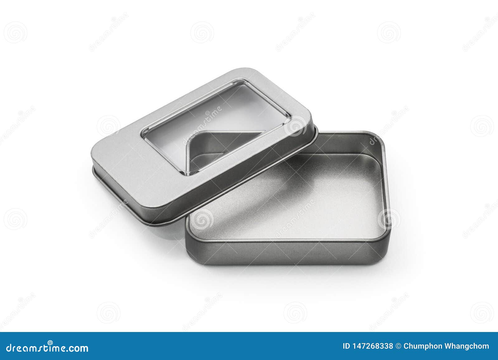 Empty Metal Box Isolated on White Background. Steel Container or ...