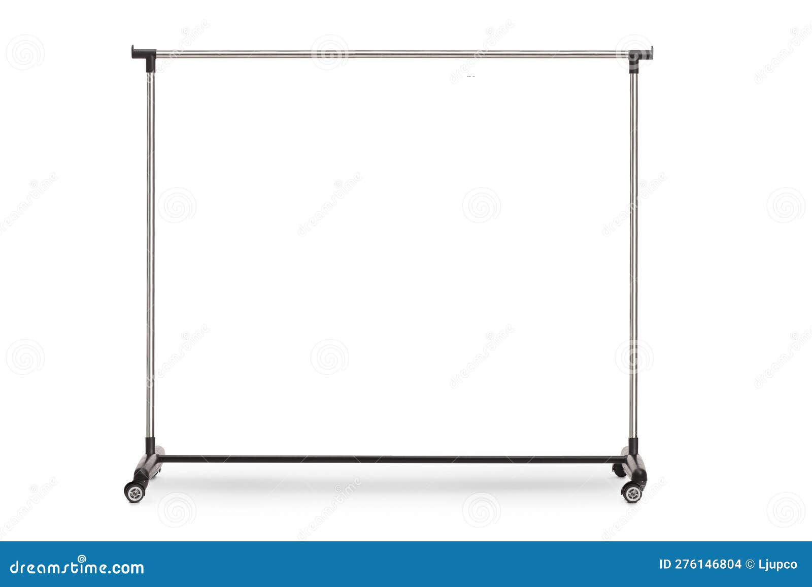 Empty Metal Clothing Rack with Wheels Stock Photo - Image of isolated ...