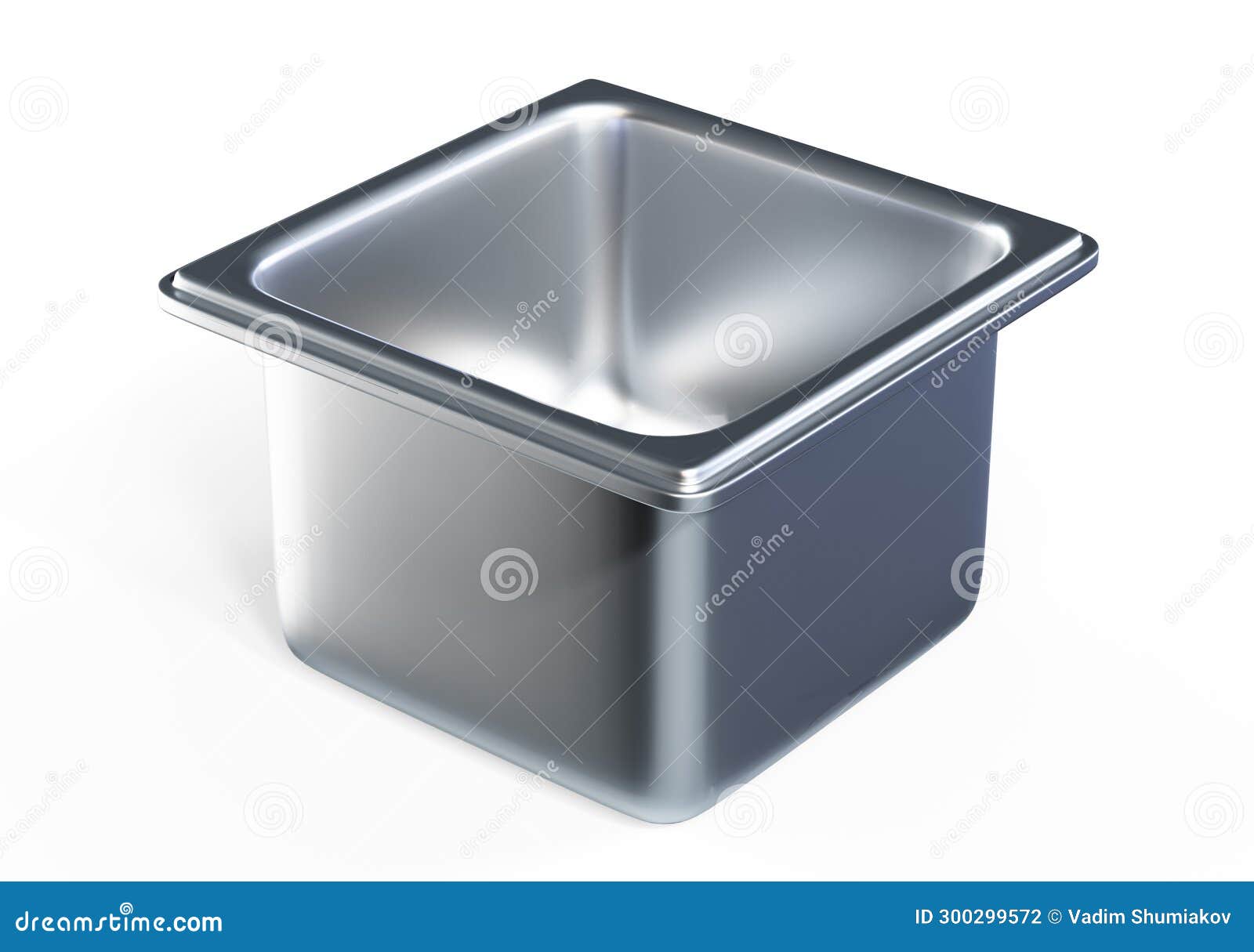 Empty Metal Food Container Isolated on White Background 3d Render Stock ...