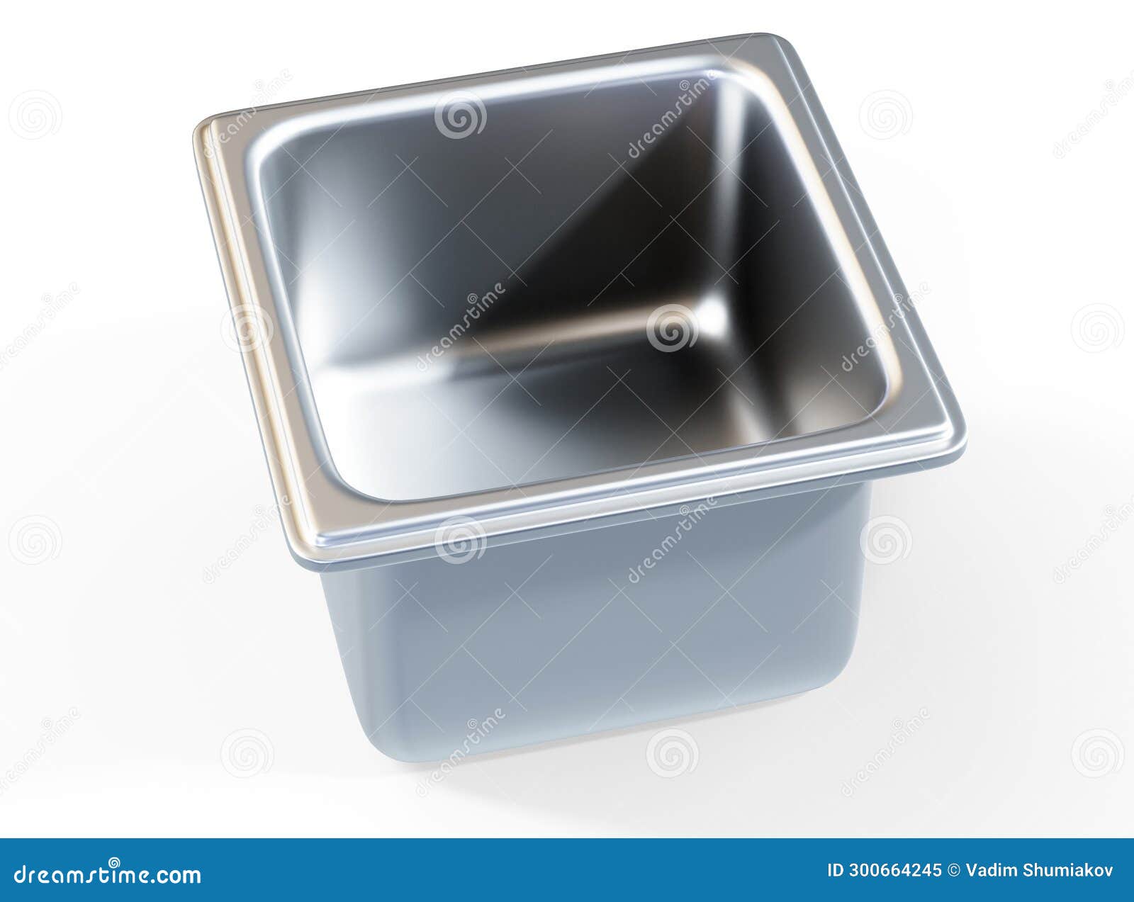 Empty Metal Food Container Isolated on White Background 3d Render Stock ...