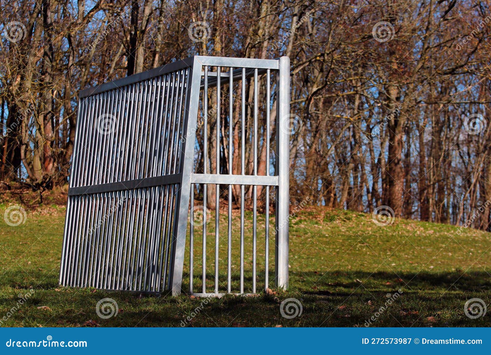 Football Gates To The Sports Ground In The City Yard On The Background ...