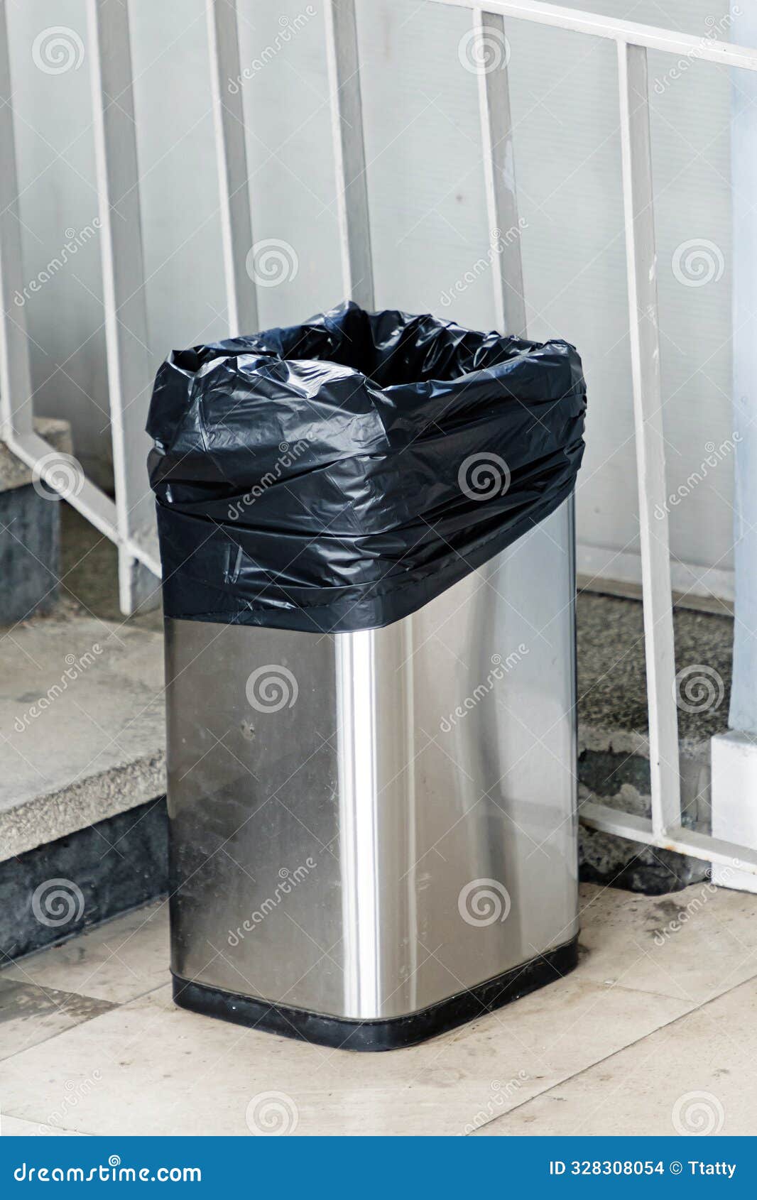 Empty garbage bin outside stock photo. Image of recycle - 328308054