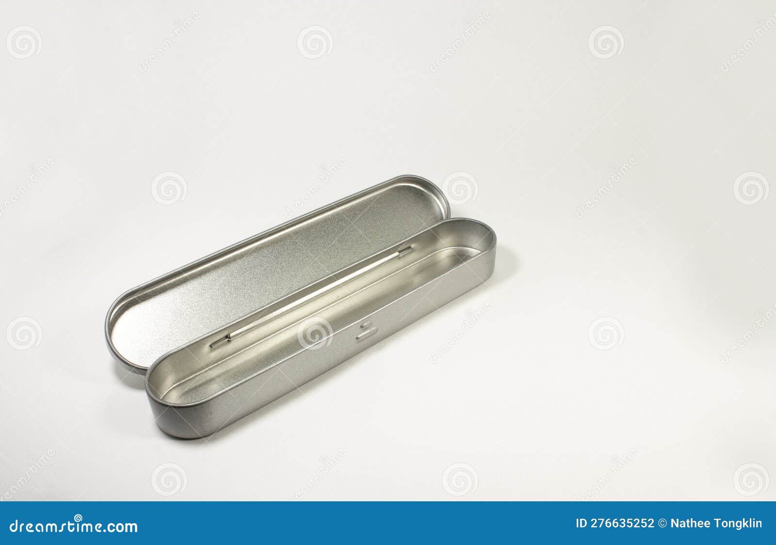 Empty Metal Long Box on White Background Stock Photo - Image of case ...