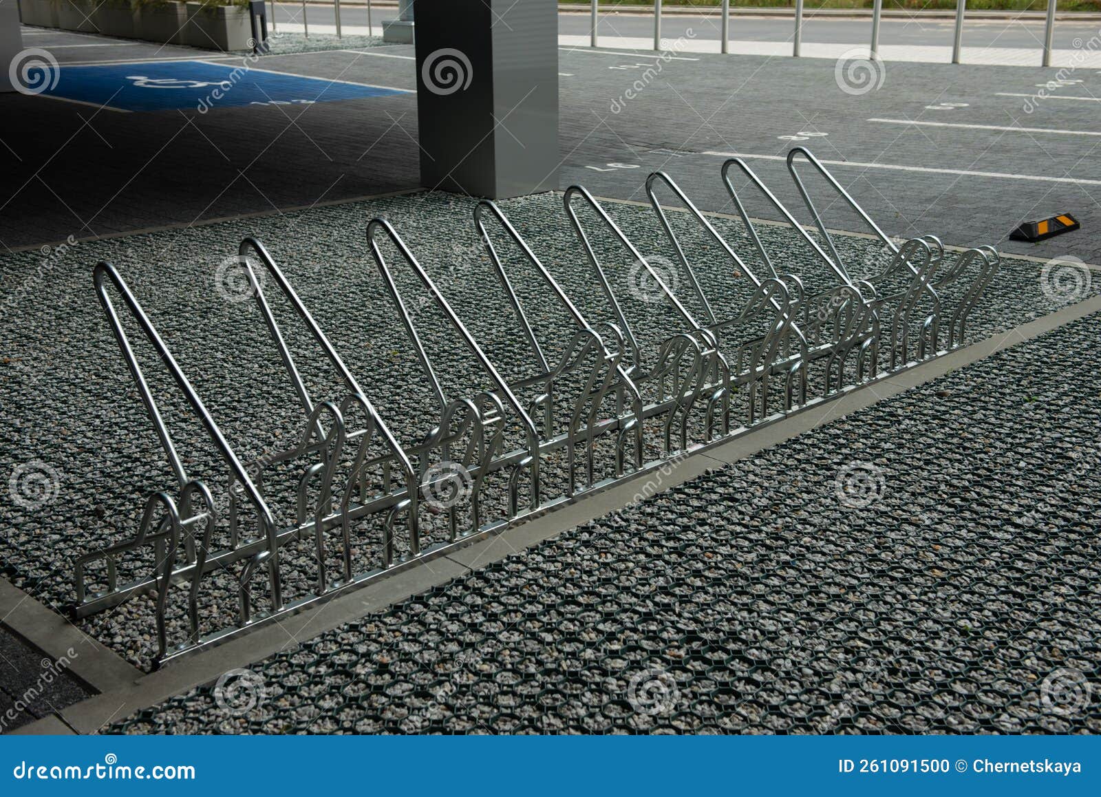 Empty Metal Parking Rack for Bicycles Outdoors Stock Photo - Image of ...