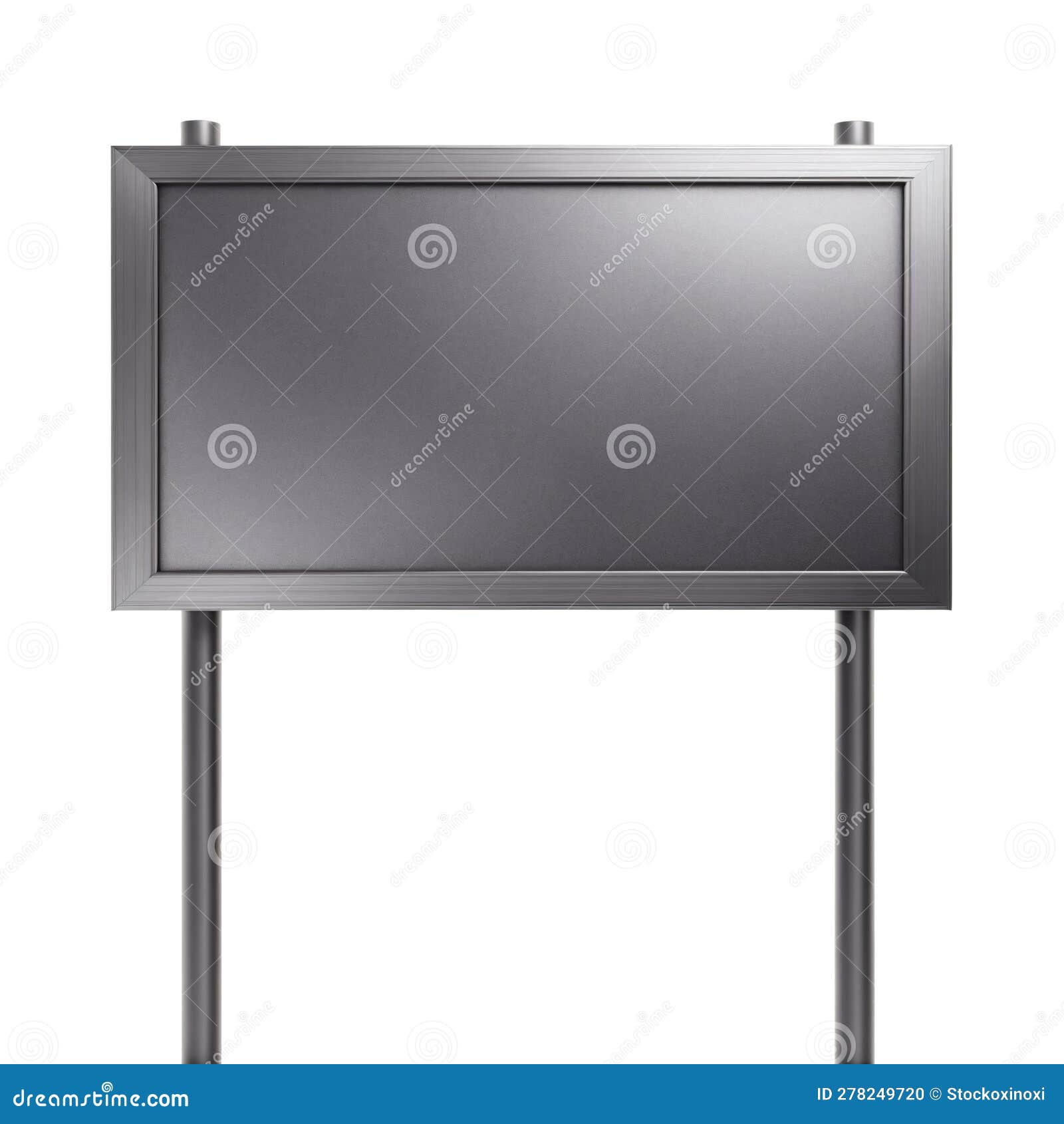 Empty Metal Post Sign Board on White Background Stock Illustration ...