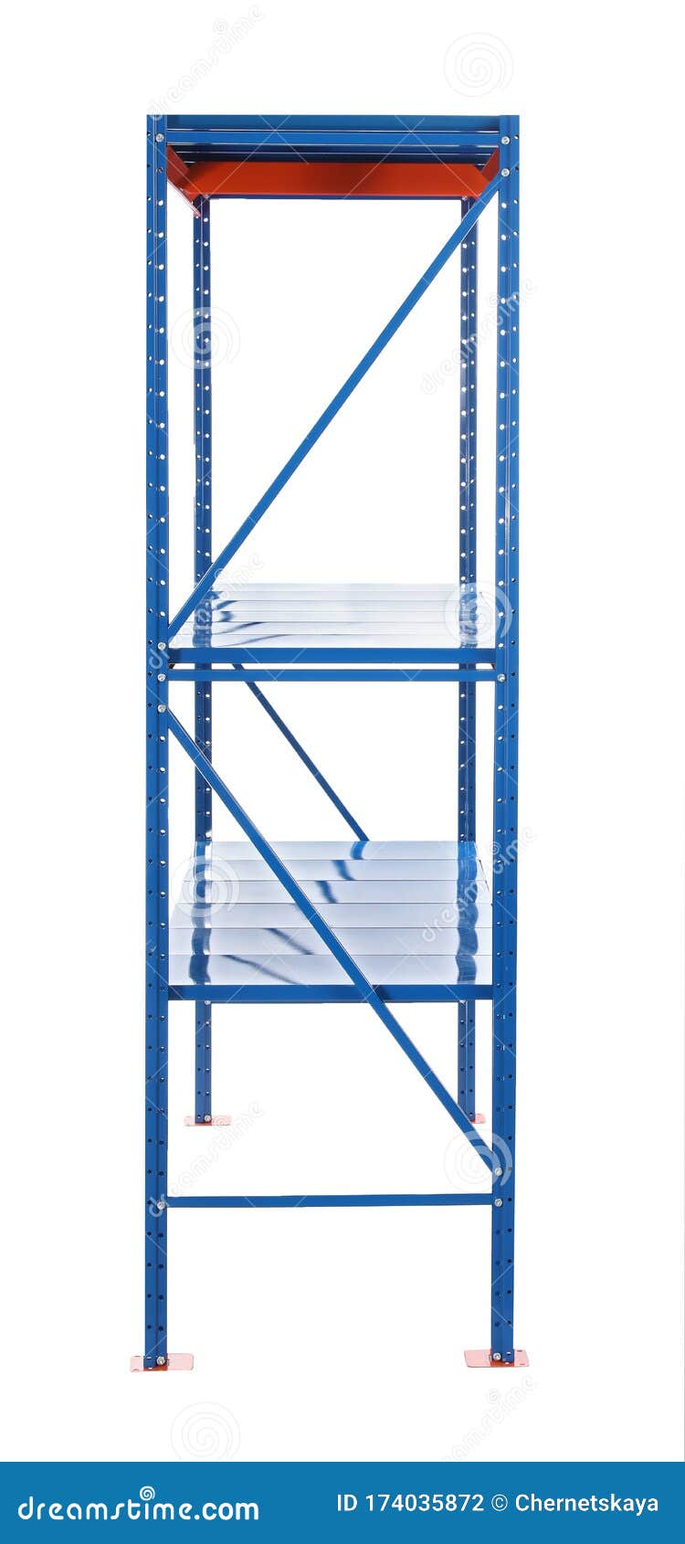 Empty Metal Shelving Unit Isolated on White Stock Photo - Image of ...