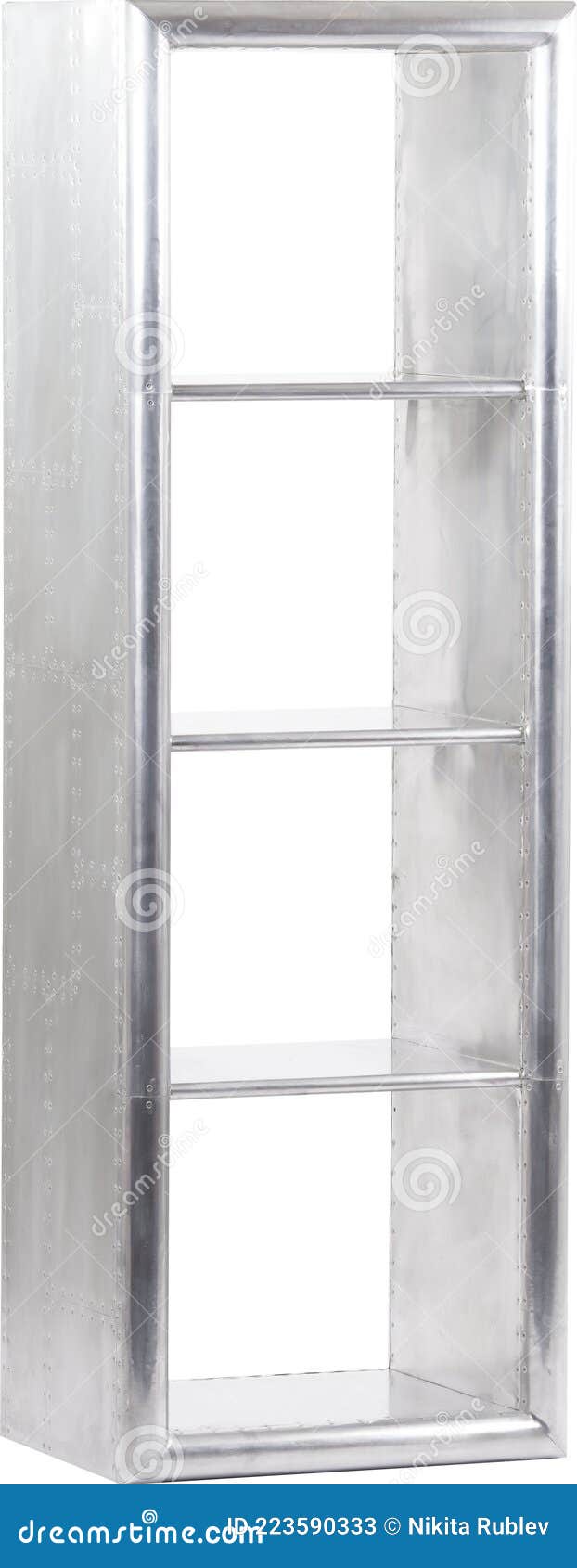 Empty Metal Storage Shelf or Rack Isolated on White Stock Image - Image ...
