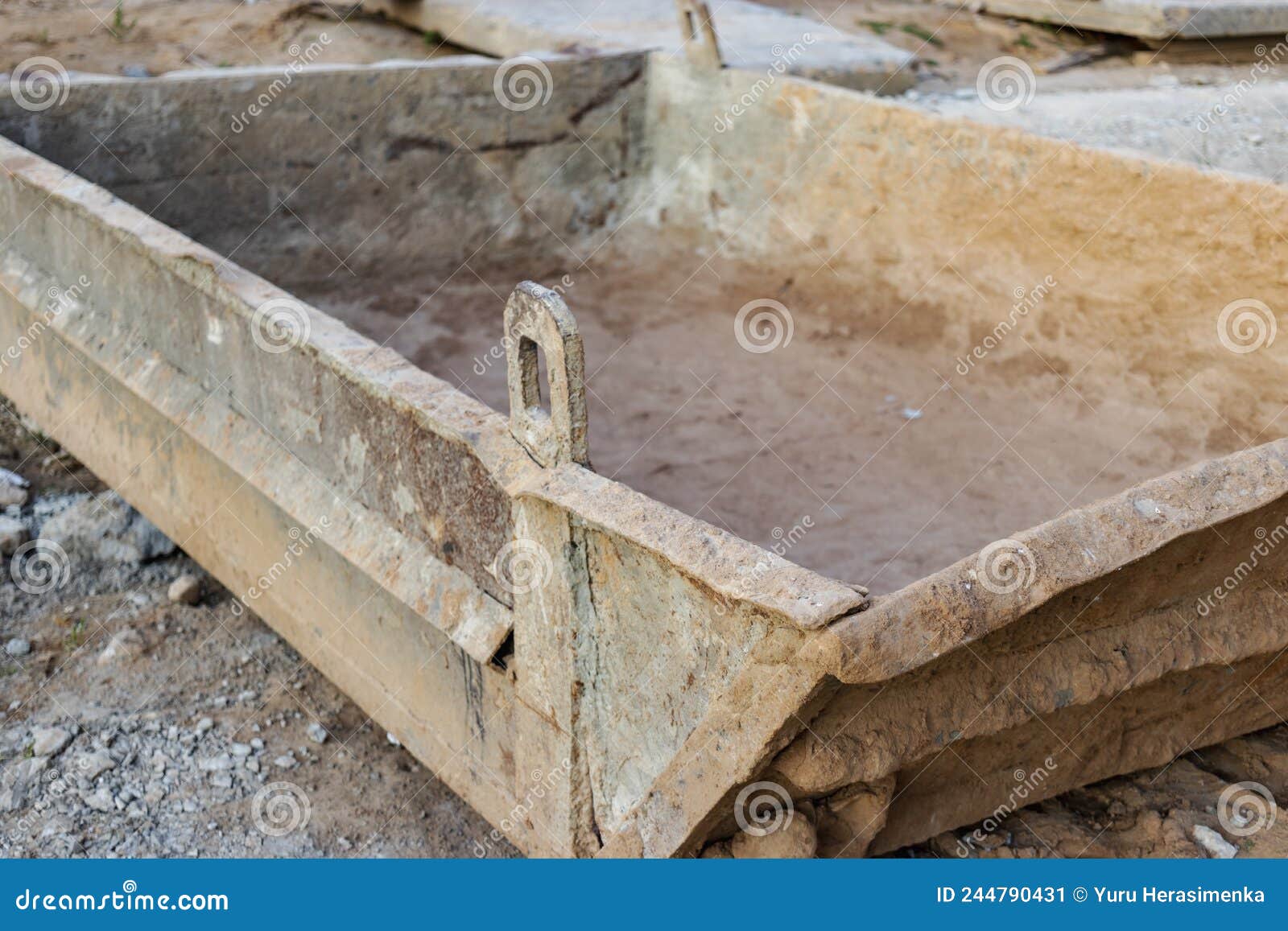 Empty Metal Trough for Conveying Concrete and Mortar in Construction ...