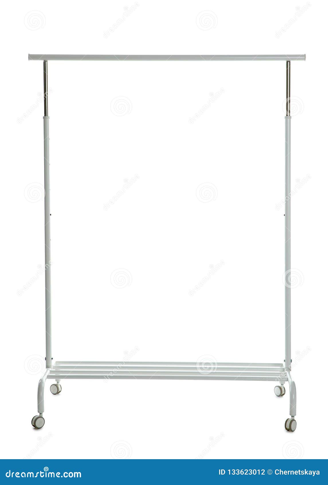 Empty Metal Wardrobe Rack Isolated Stock Photo - Image of rack ...