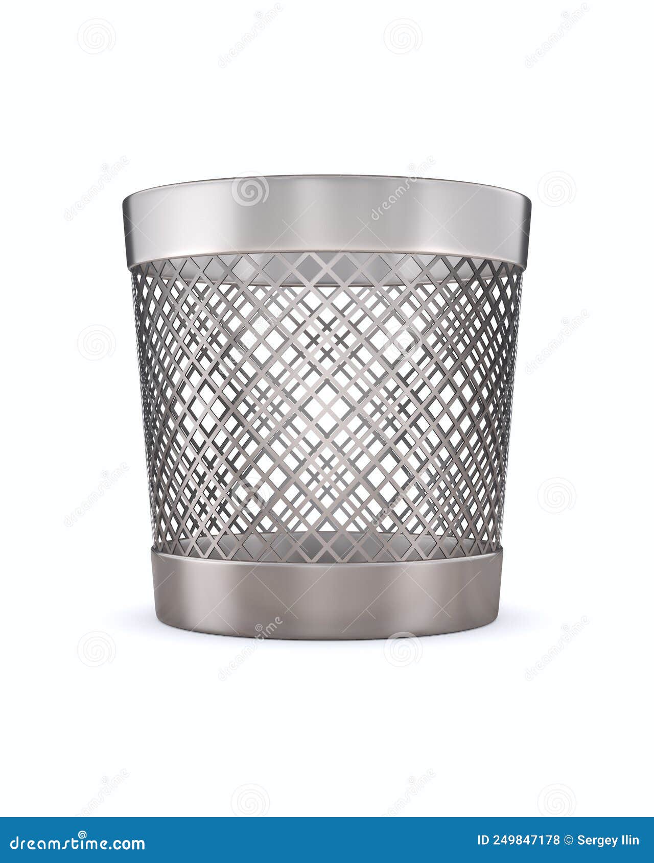 Empty Metallic Pencil Pot on White Background. Isolated 3d Illustration ...