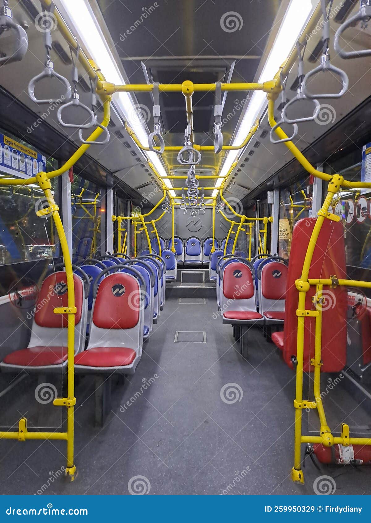 Empty Metro Bus Public Transportation with No Passenger Stock Image ...