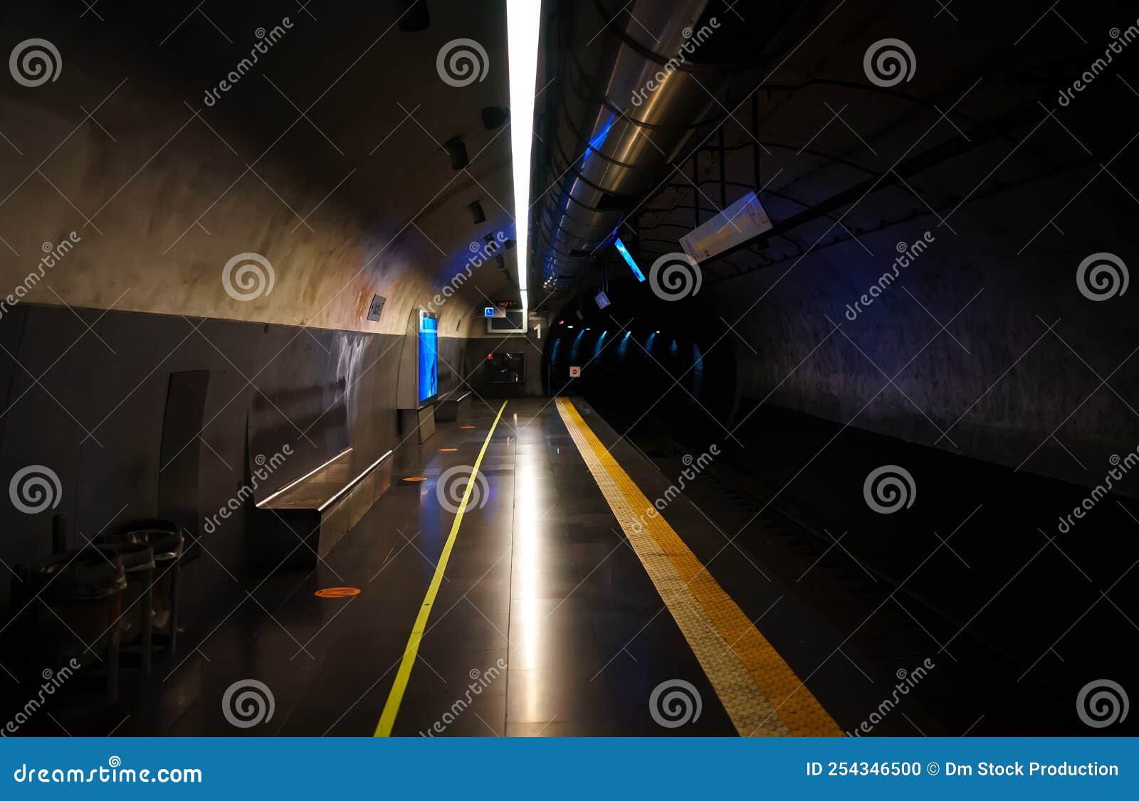Empty metro station stock photo. Image of platform, station - 254346500