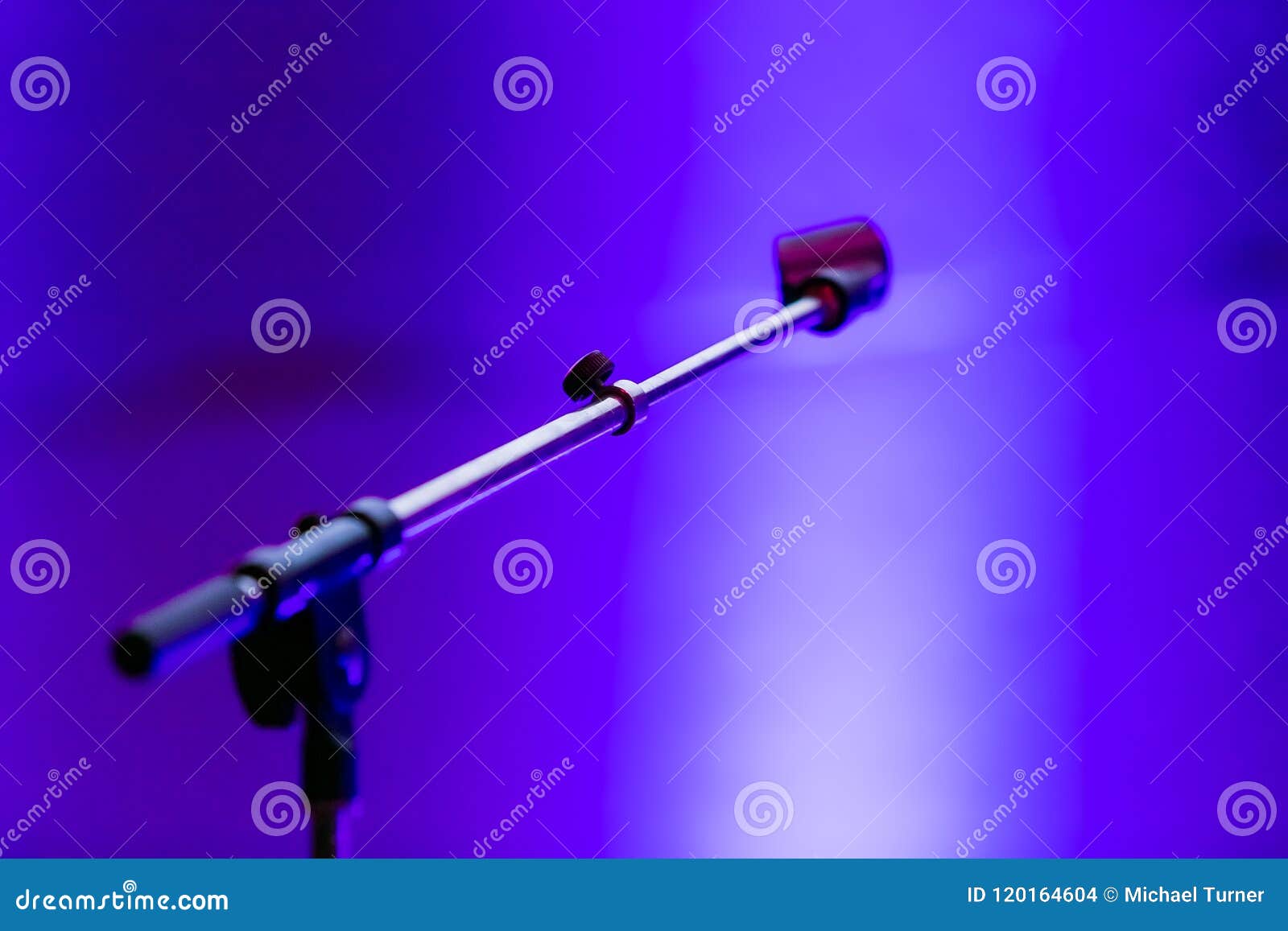 Empty Microphone Stand on a Stage Stock Photo - Image of purple ...