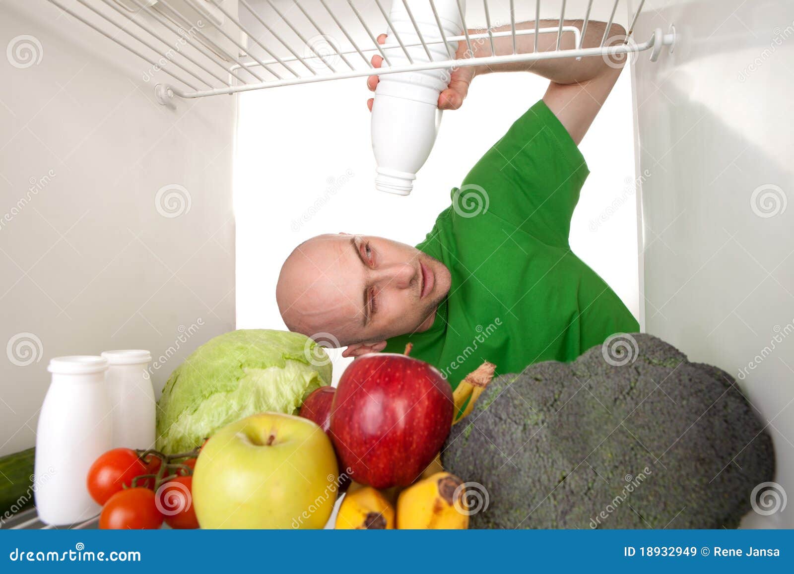 Empty Milk Bottle in Fridge Stock Image - Image of refrigerator, empty ...