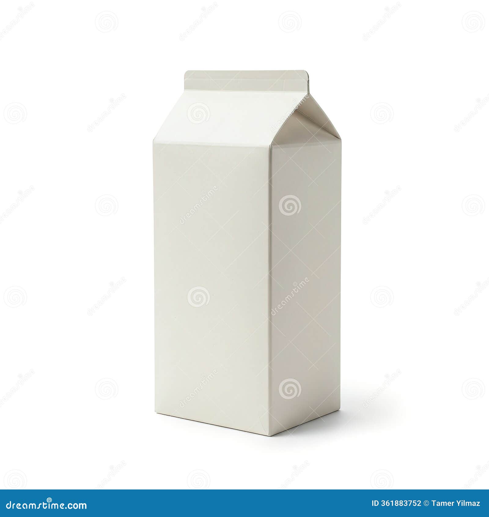Empty Milk Carton Isolated on White Background Stock Illustration ...