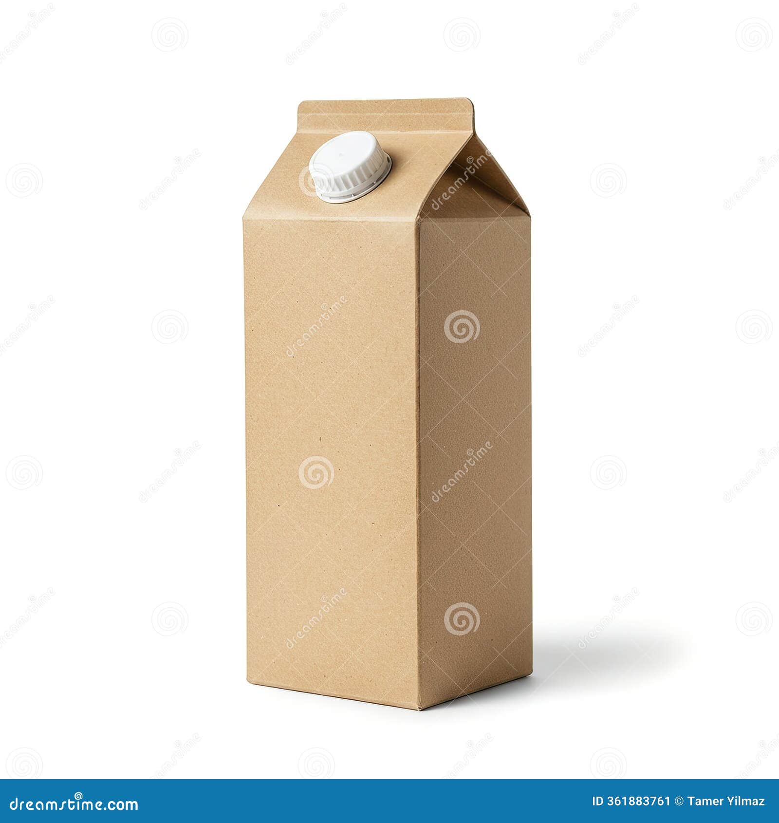 Empty Milk Carton Isolated on White Background Stock Illustration ...