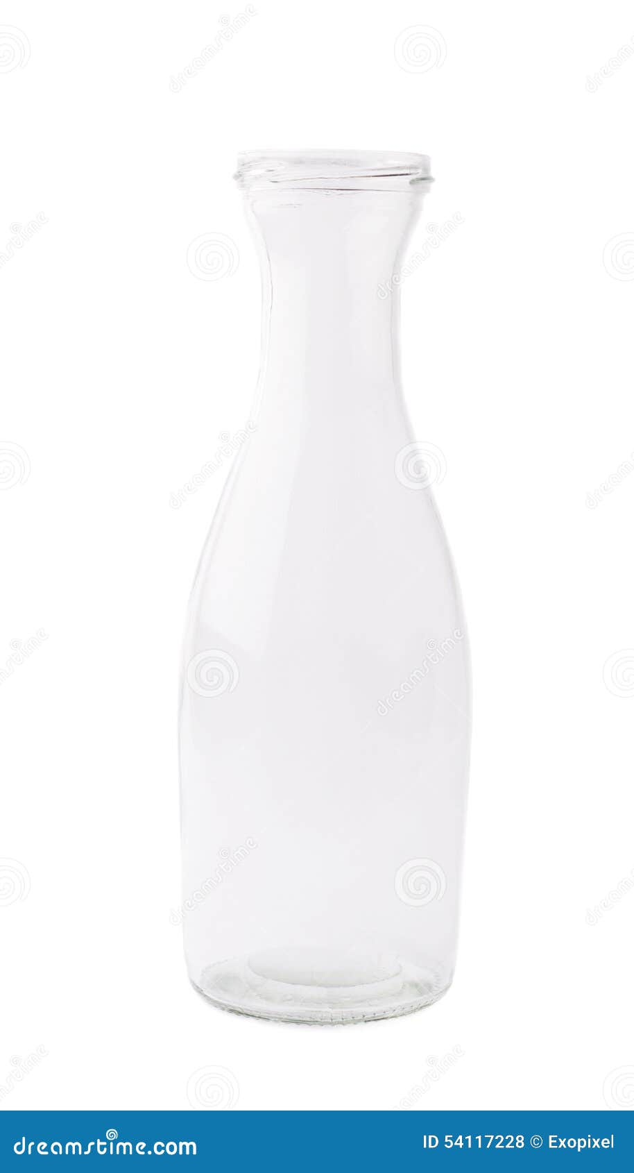 Empty Milk Glass Bottle Isolated Stock Photo - Image of still, empty ...