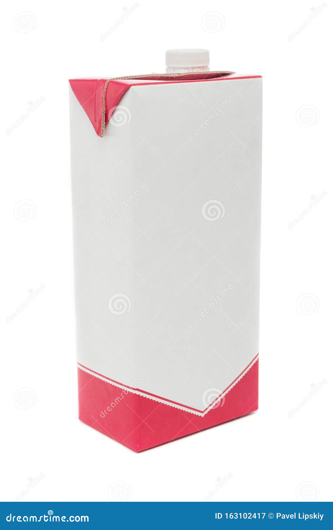 Empty Milk Package on White Background Stock Image - Image of empty ...