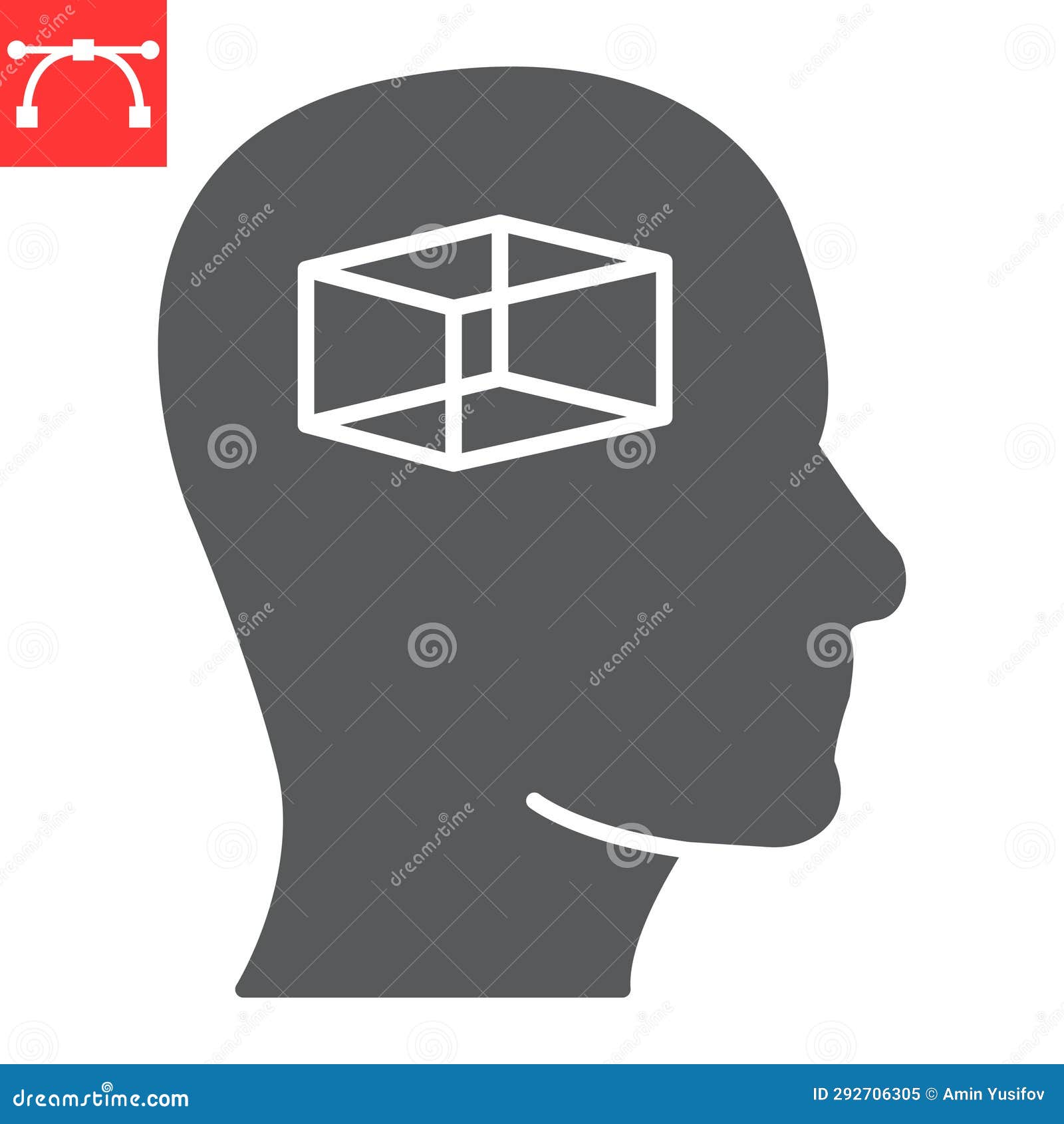 Empty mind glyph icon stock illustration. Illustration of editable ...