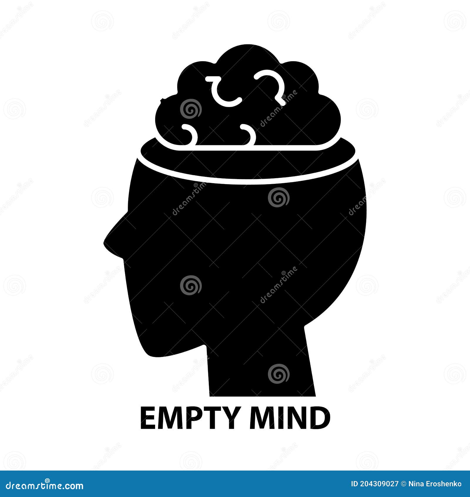 Empty Mind Icon, Black Vector Sign with Editable Strokes, Concept ...