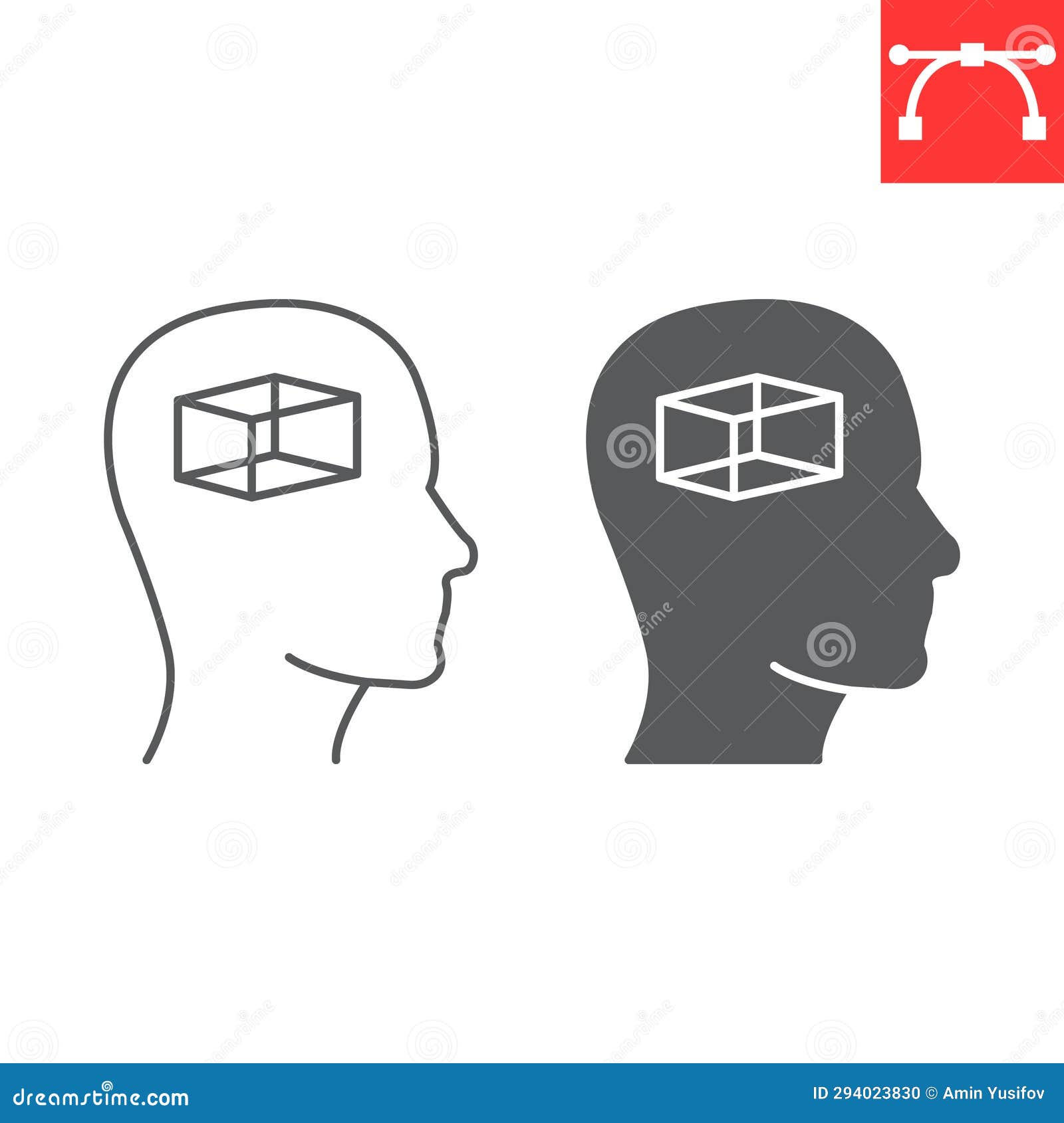 Empty Mind Line and Glyph Icon Stock Vector - Illustration of white ...