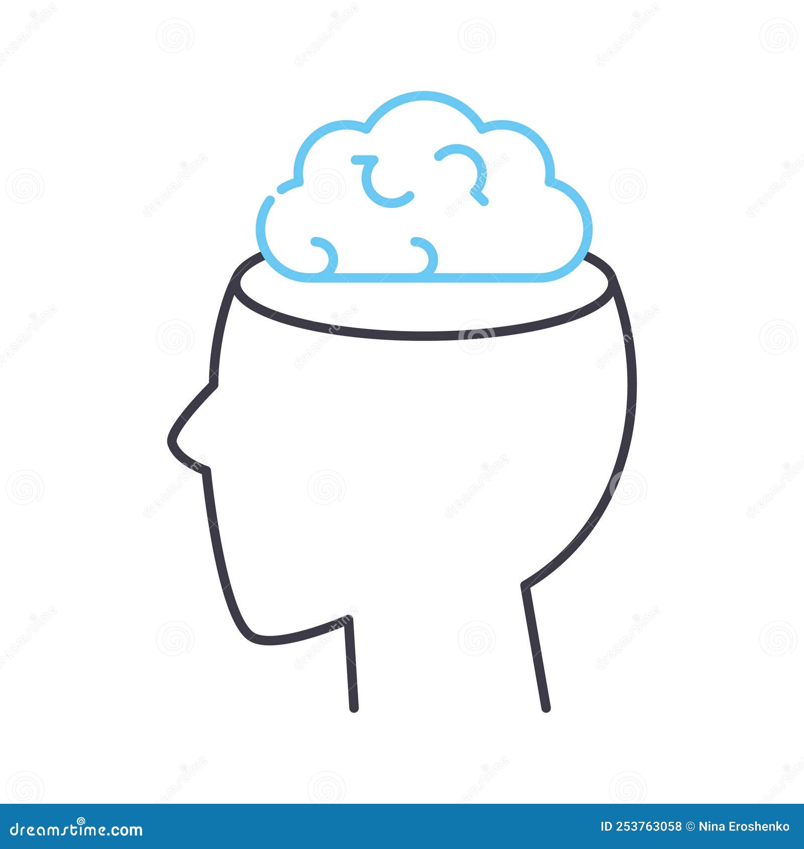 Empty Mind Line Icon, Outline Symbol, Vector Illustration, Concept Sign ...