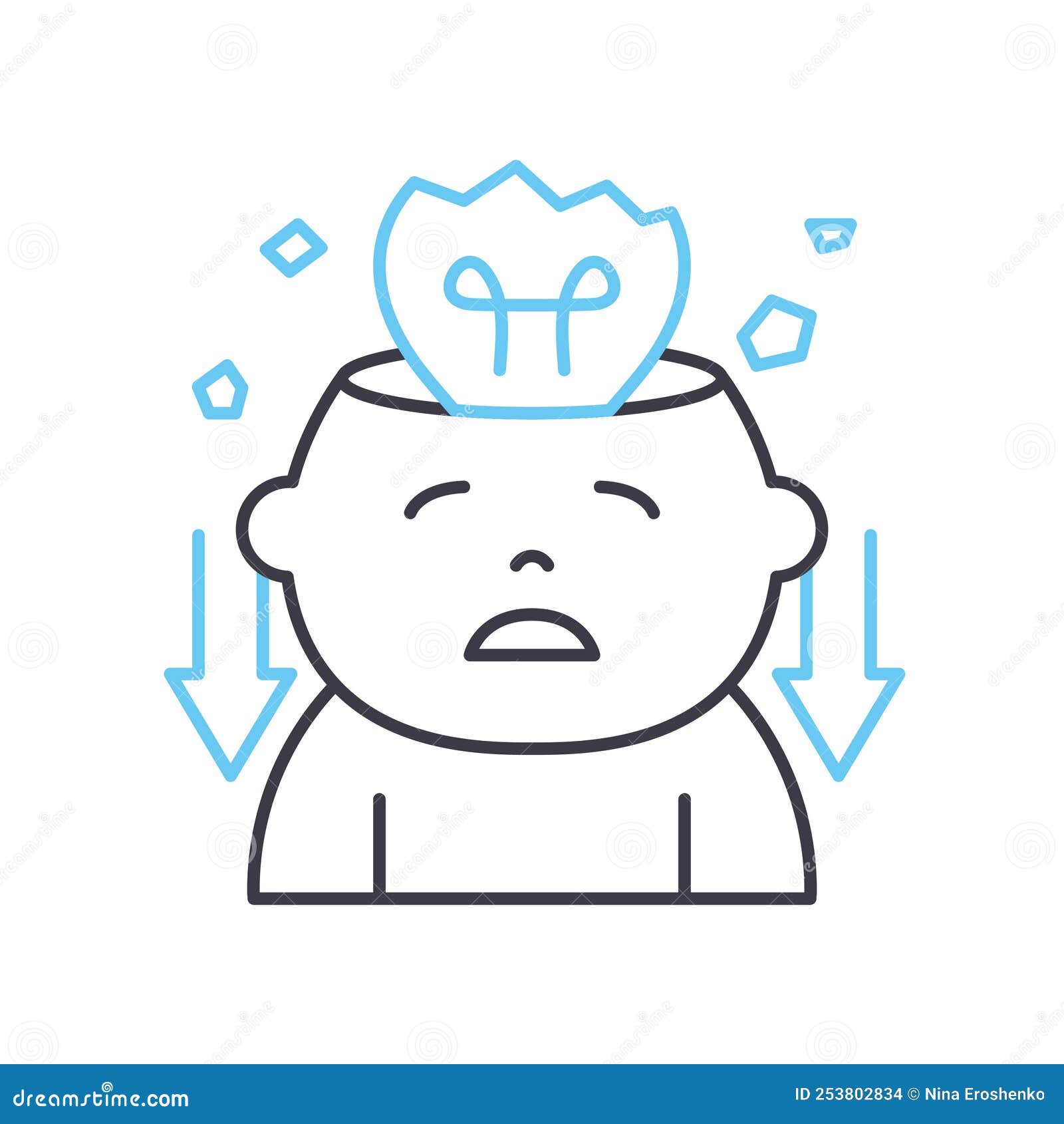 Empty Mind Line Icon, Outline Symbol, Vector Illustration, Concept Sign ...