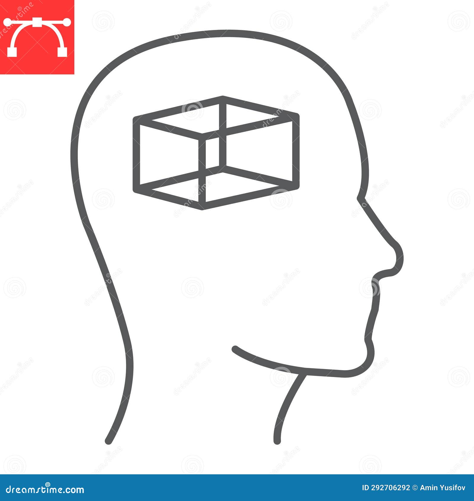 Empty mind line icon stock illustration. Illustration of button - 292706292