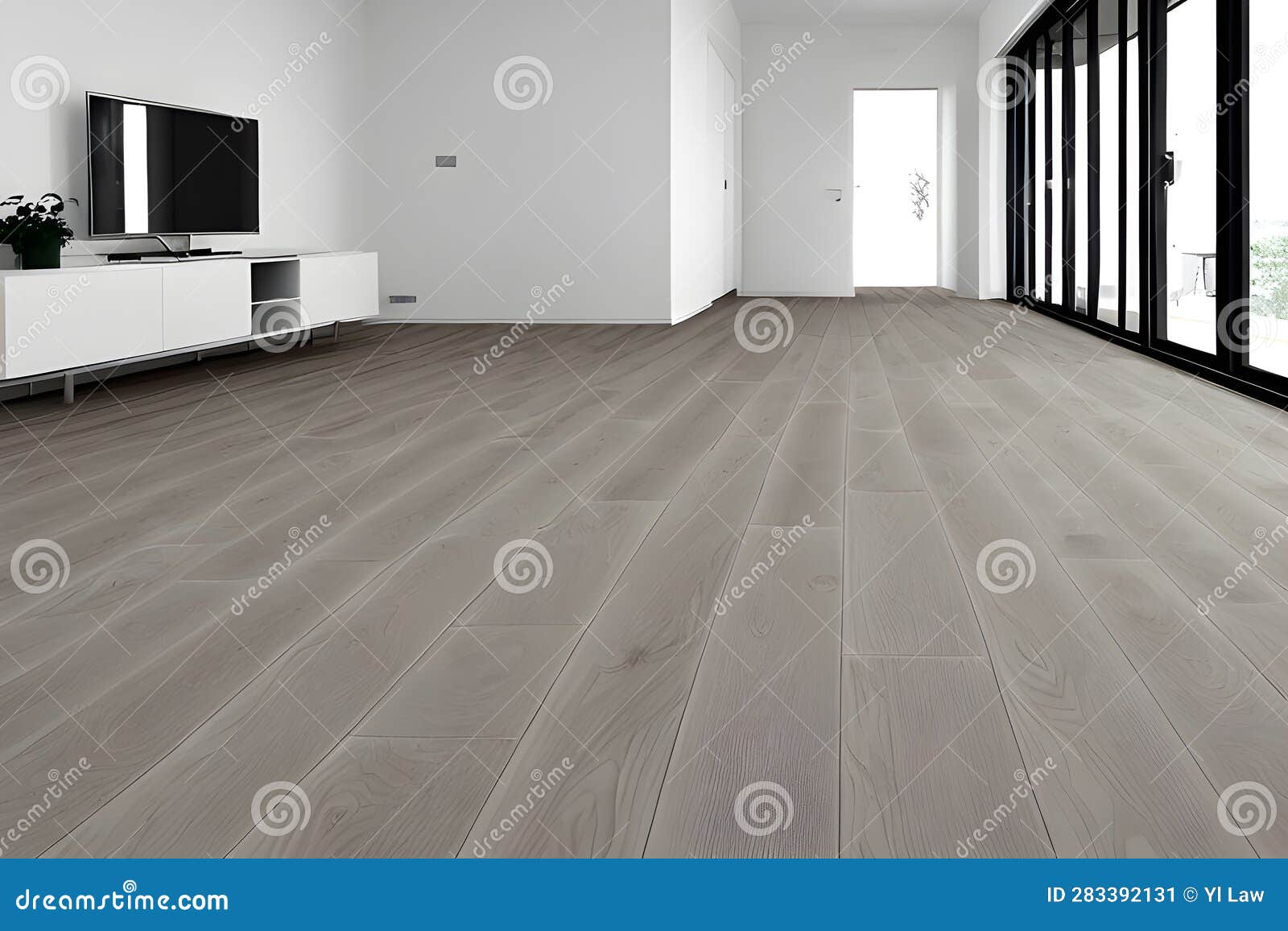 Empty Minimal Room Interior Design with Fishbone Flooring Stock ...