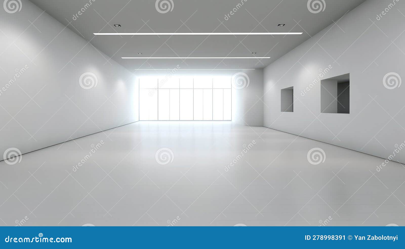 Empty Minimalist Gallery Space Mockup. Generative AI Stock Illustration ...