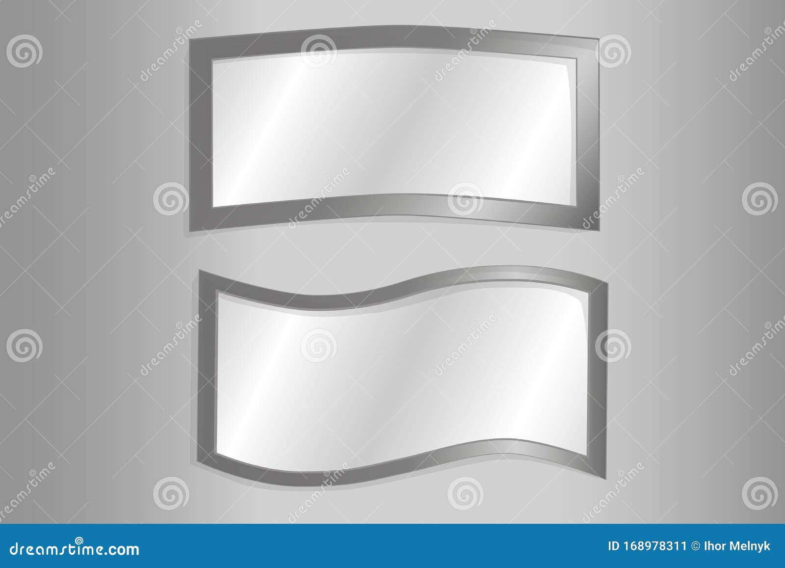 Empty mirrors with reflect stock vector. Illustration of isolated ...